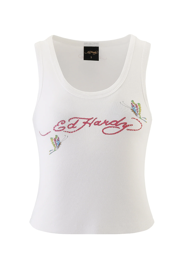 Ed Hardy Butterfly Party Rhinestone Top — UFO No More