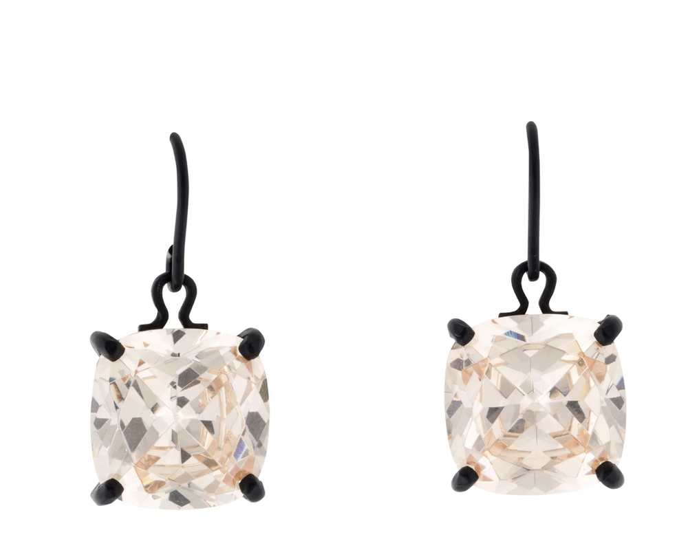 Bottega Veneta Squared Earrings in Crystal — UFO No More