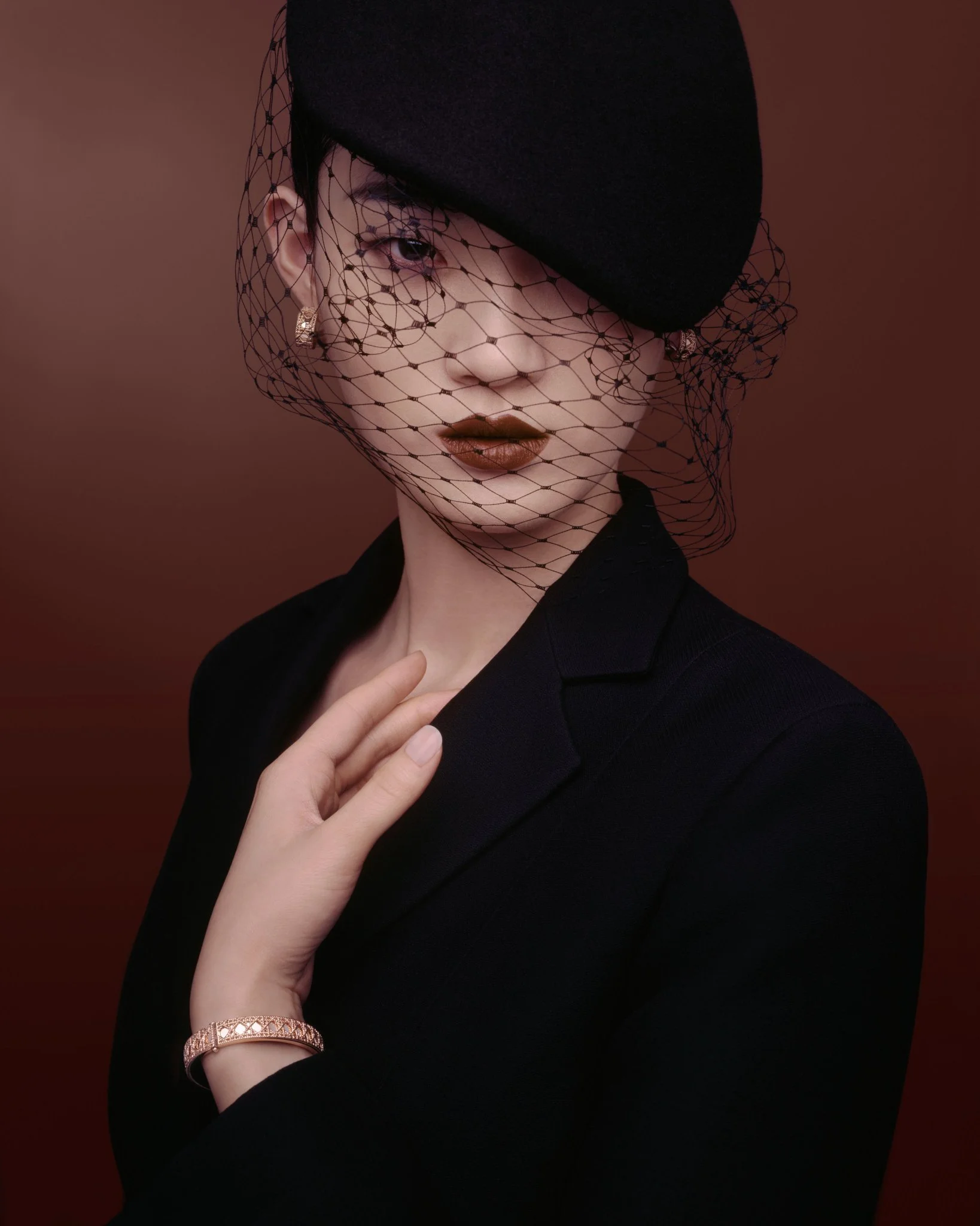 Christian Dior Dior Spirit Fascinator With Small Veil in Black Rabbit ...