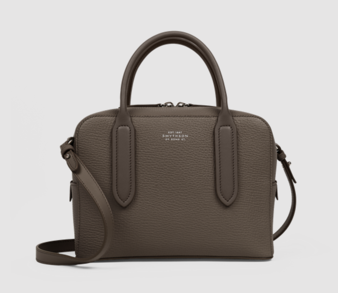 Smythson Mini Lytton Crossbody Bag in Dark Taupe Ludlow — UFO No More