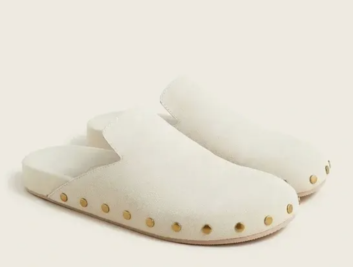 J.Crew Suede Pacific Studded Mules in Candlelight — UFO No More