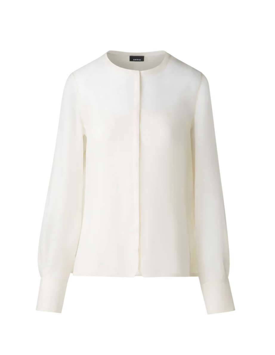 Akris Sheer Silk Organza Blouse in Pale Pink — UFO No More