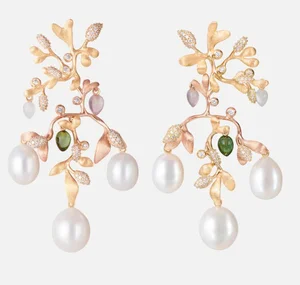 Ole Lynggaard Gypsy Earrings in Mixed Stones and Freshwater Pearls ...