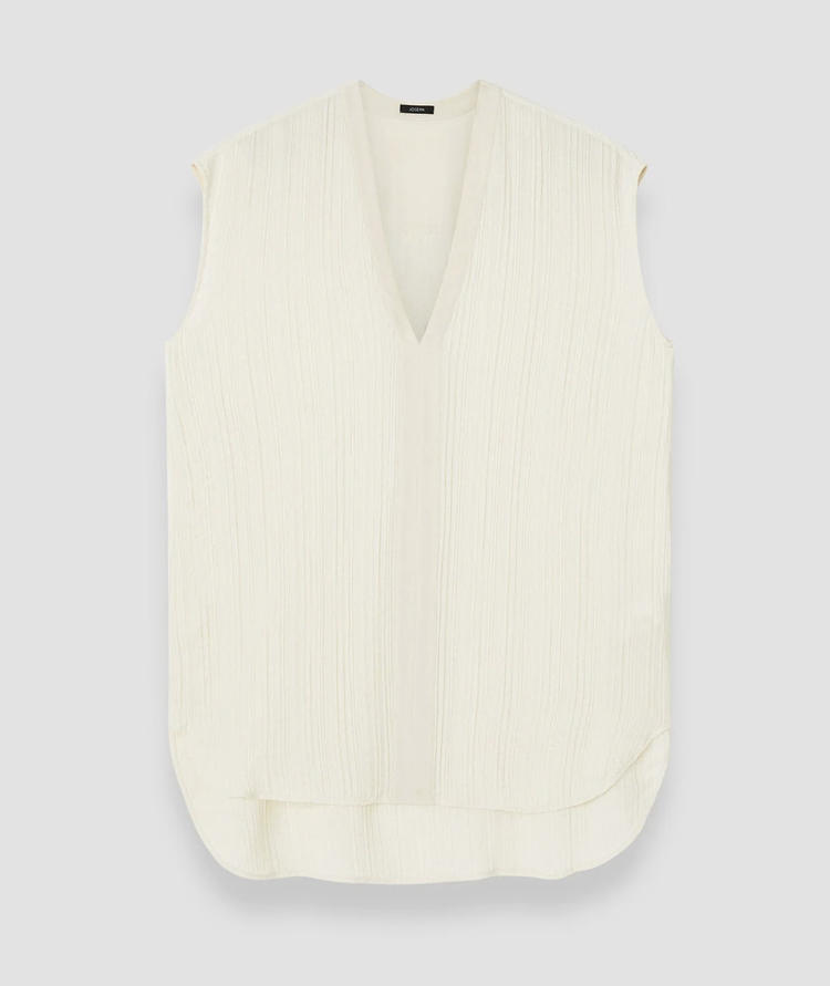 Joseph Lucien Blouse in White Pleat Jacquard — UFO No More