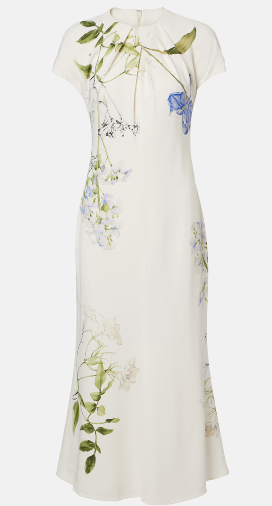 Monique Lhuillier Floral Crepe Cap Sleeve Dress — UFO No More