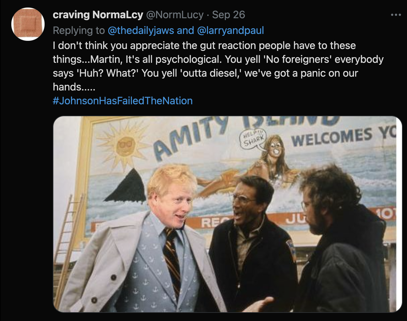 MAYOR VAUGHN FROM JAWS GOES VIRAL AMIDST UK FUEL SHORTAGE CRISIS — The ...