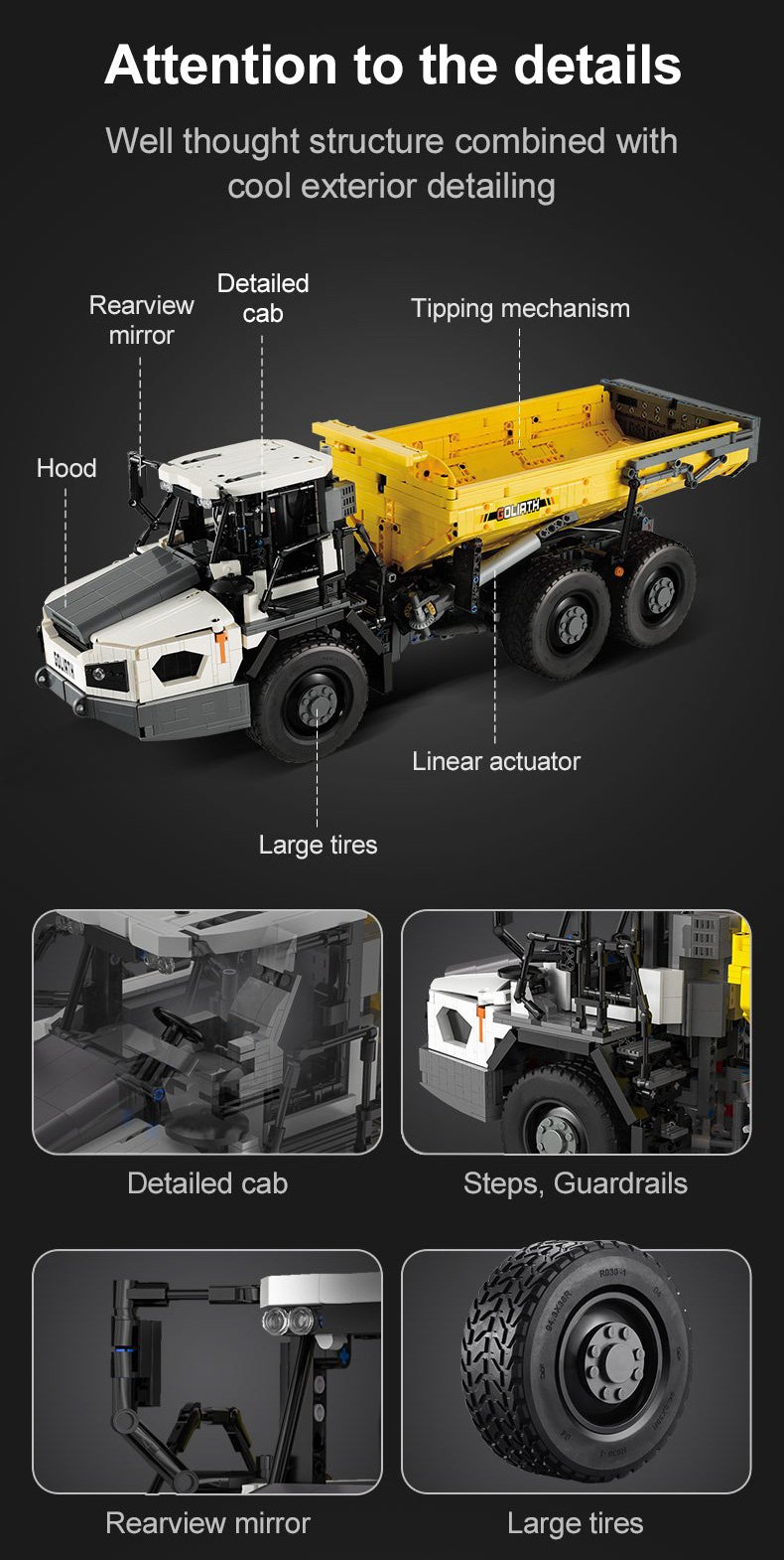 CaDA Articulated Dump Truck Remote Controlled Construction Series 1:17 ...
