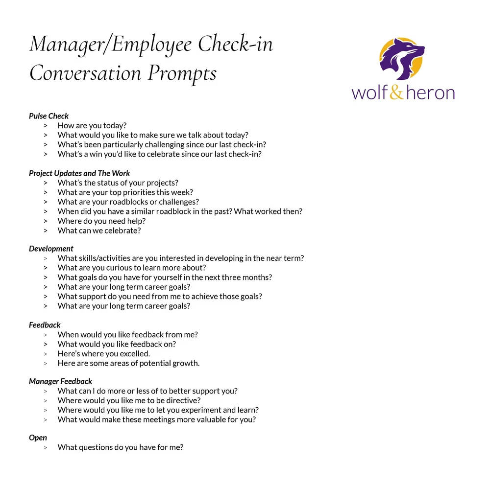 How Good Are Your Manager/Employee Check-ins? — Wolf & Heron