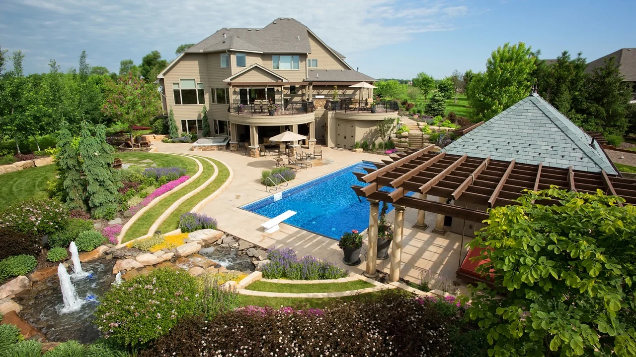 Mom's Design Build-Luxury Pool with Pool House and Outdoor Kitchen