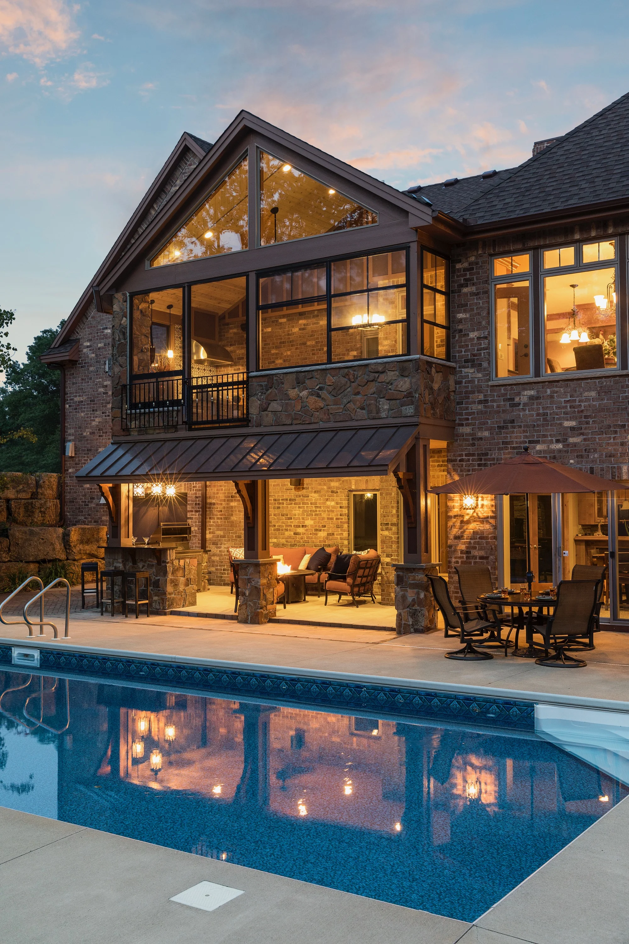 Mom's Design Build-| Inver Grove Inground Pool with Outside Kitchen