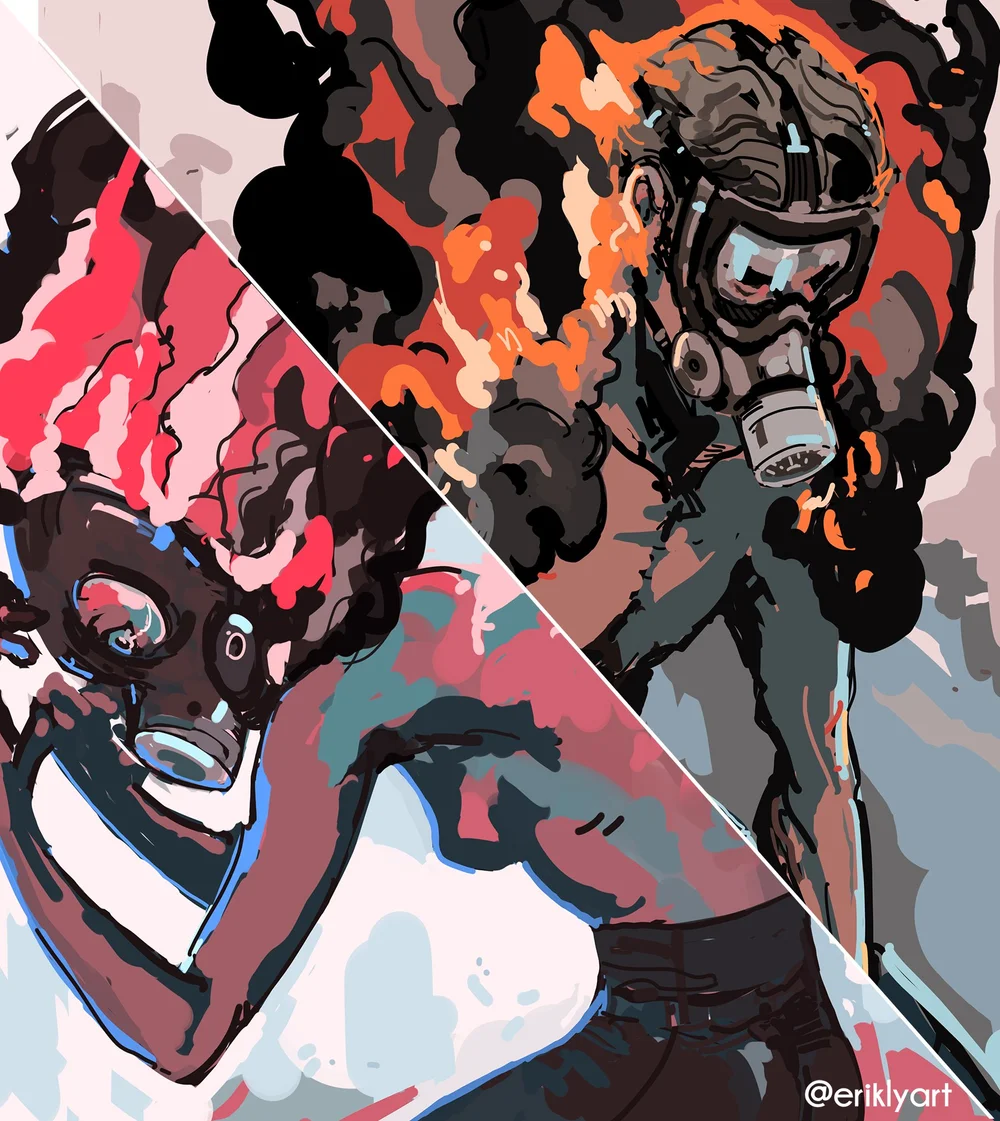 Gask mask illustration — Erik Ly