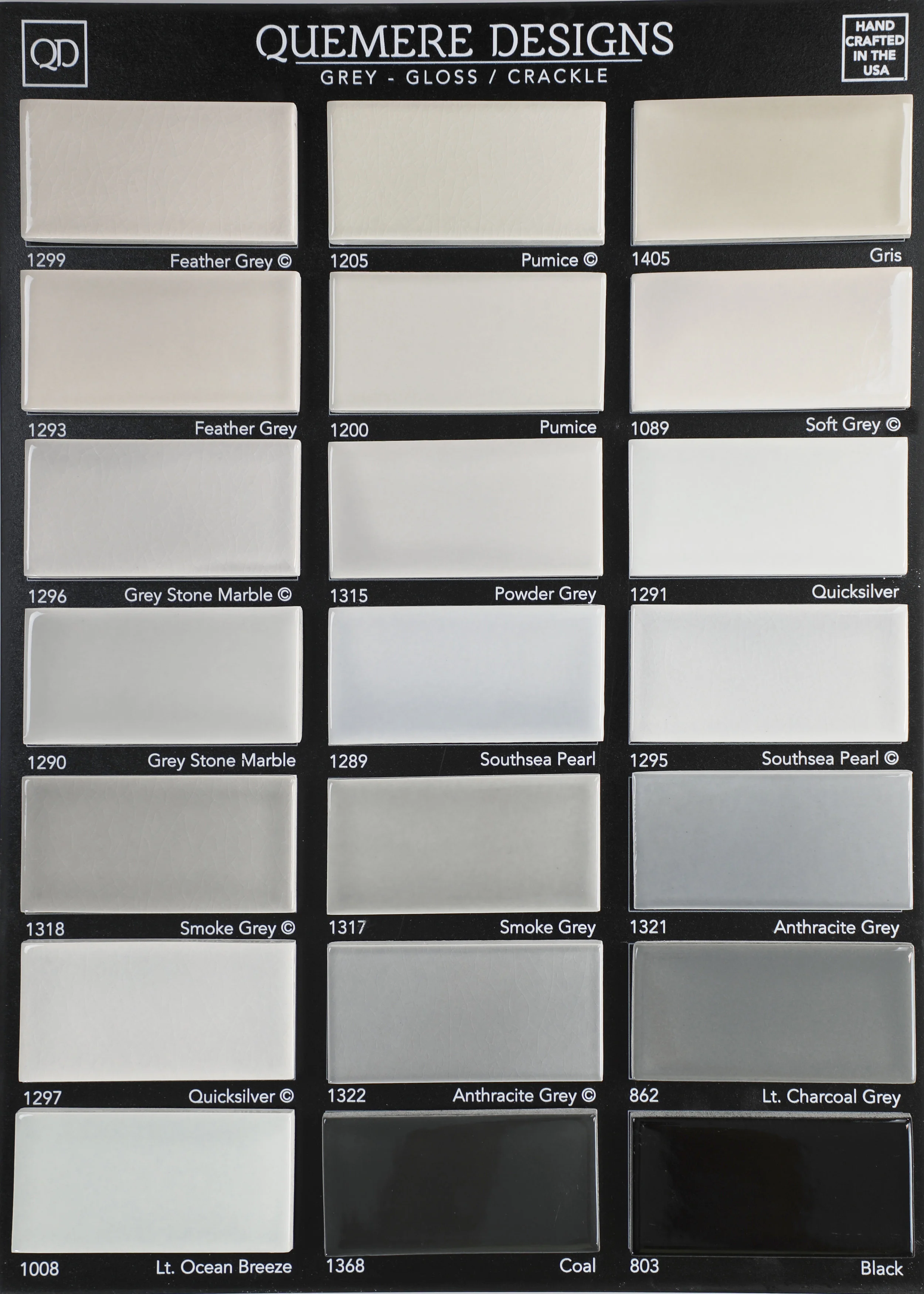 Color Chip Boards — Quemere Designs Inc