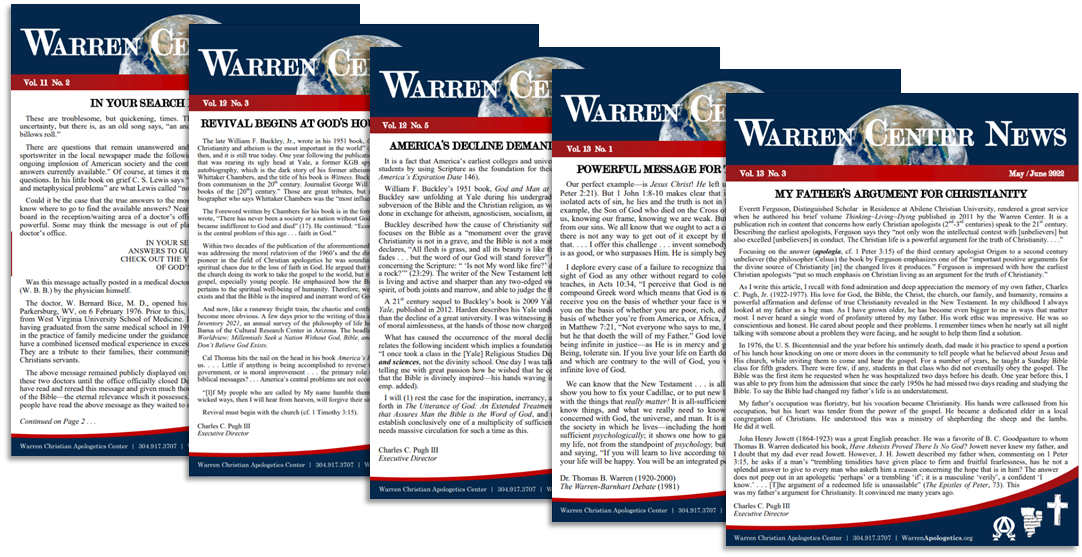 Warren Center News — Warren Christian Apologetics Center
