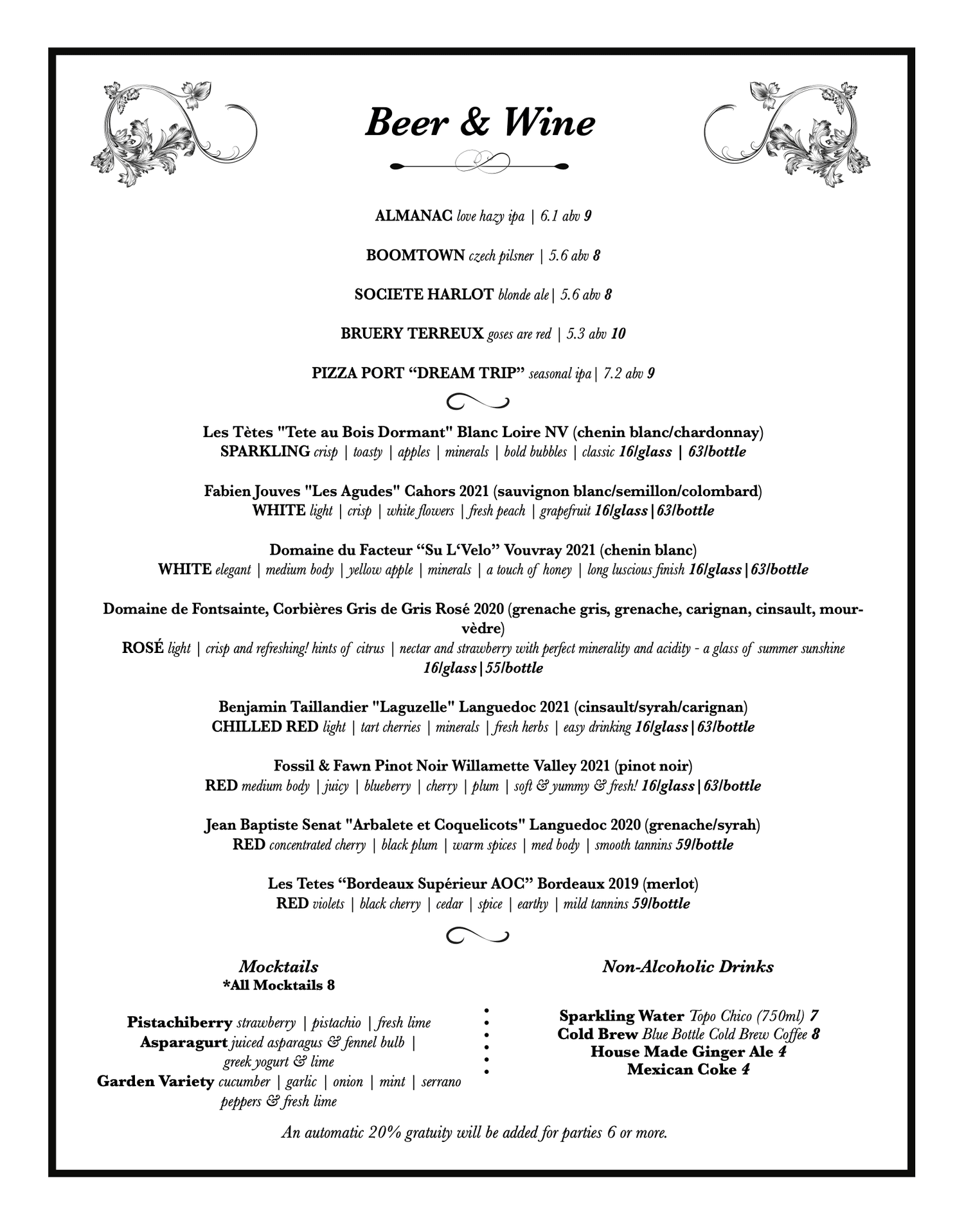 Menu1 — The Wolves DTLA