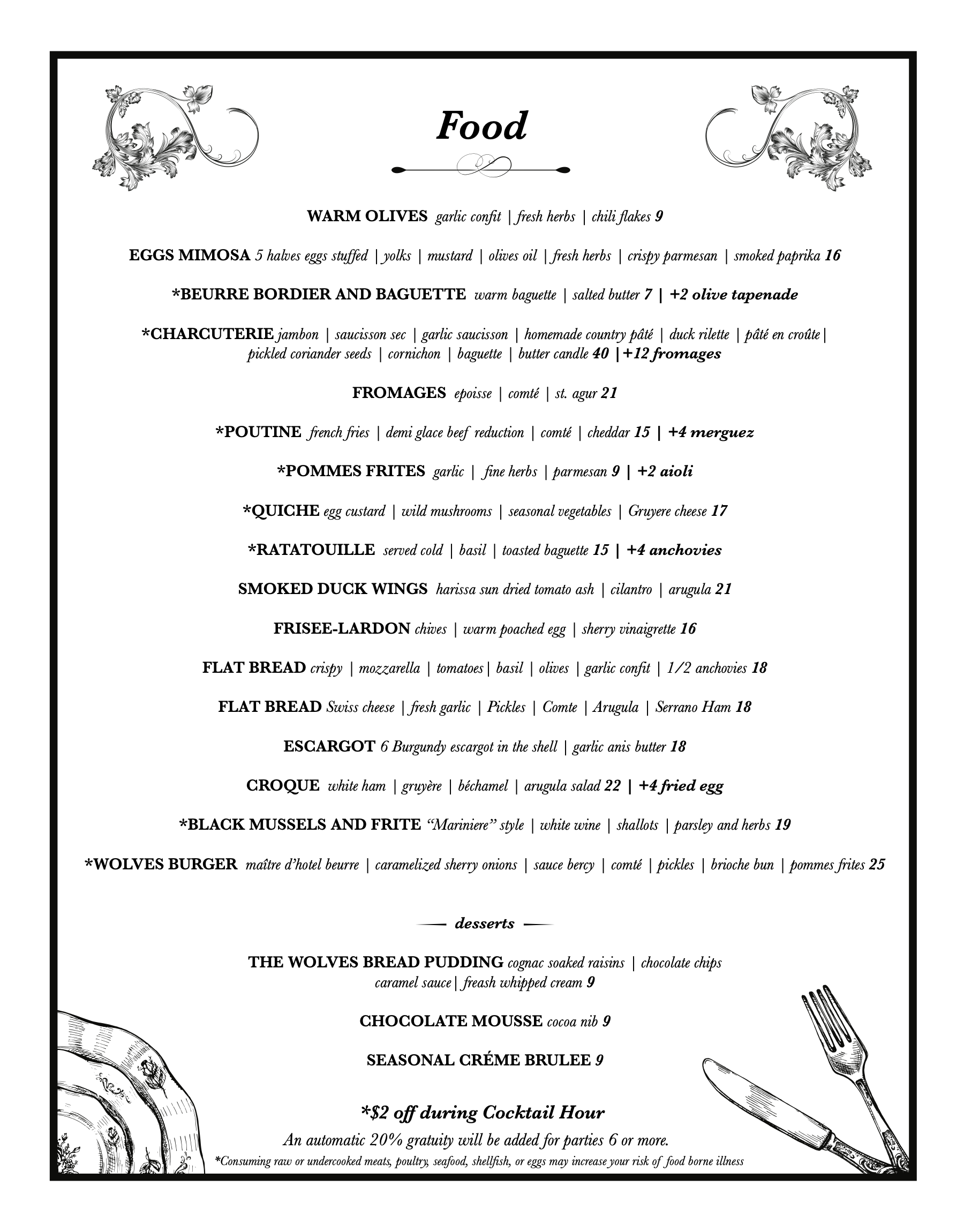 Menu1 — The Wolves DTLA