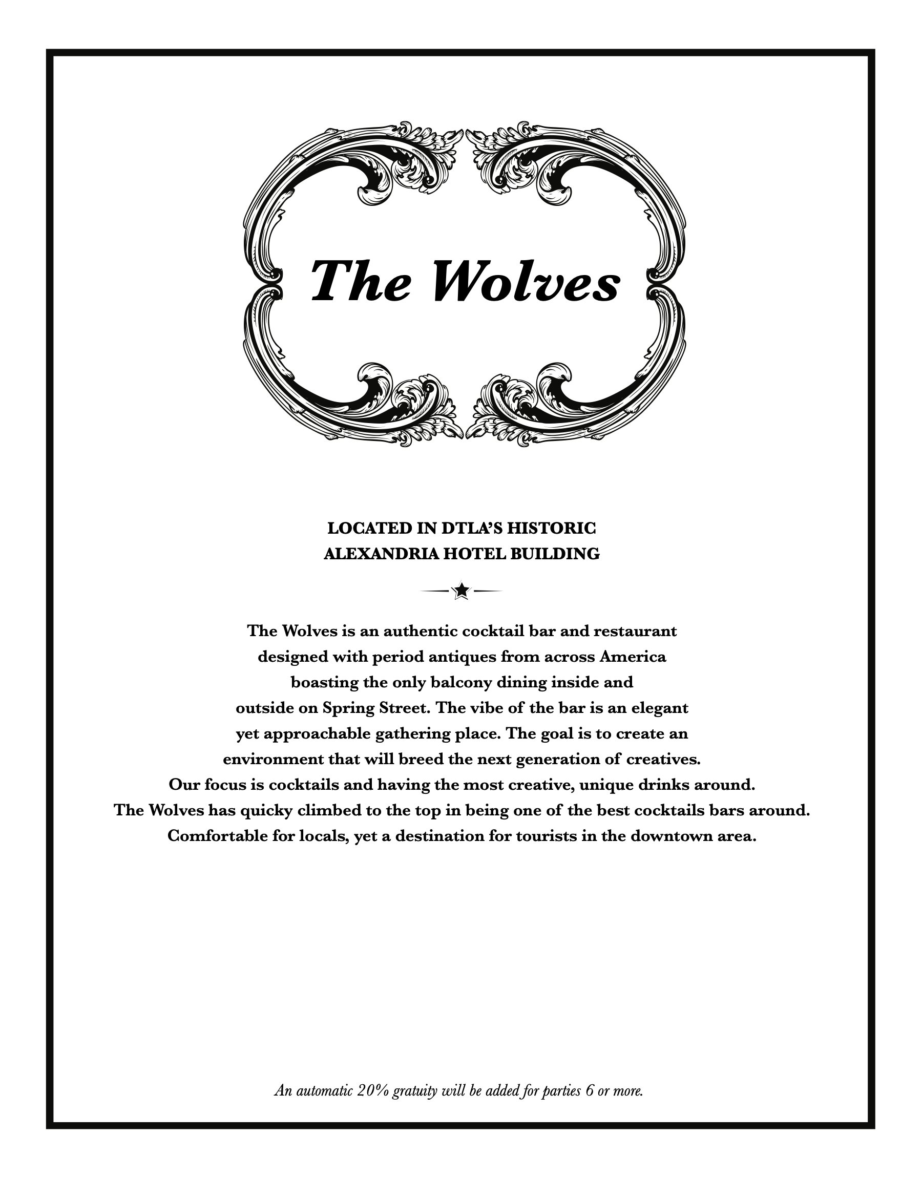 Menu1 — The Wolves DTLA