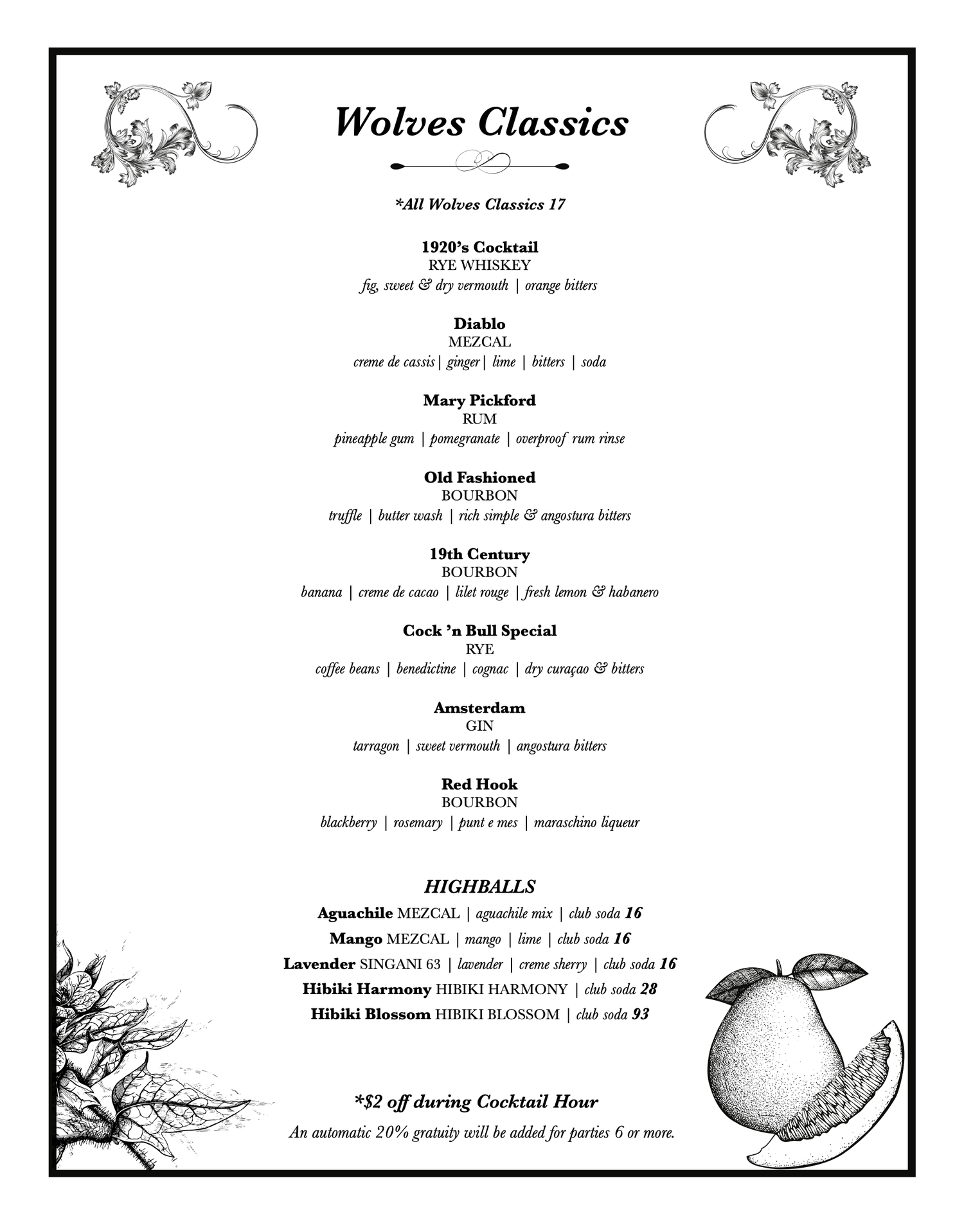 Menu1 — The Wolves DTLA