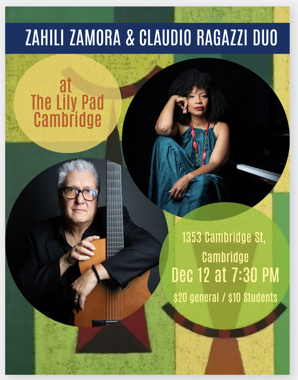 Zahili Zamora - Claudio Ragazzi DUO - "A Latin Jazz Journey" — The Lilypad