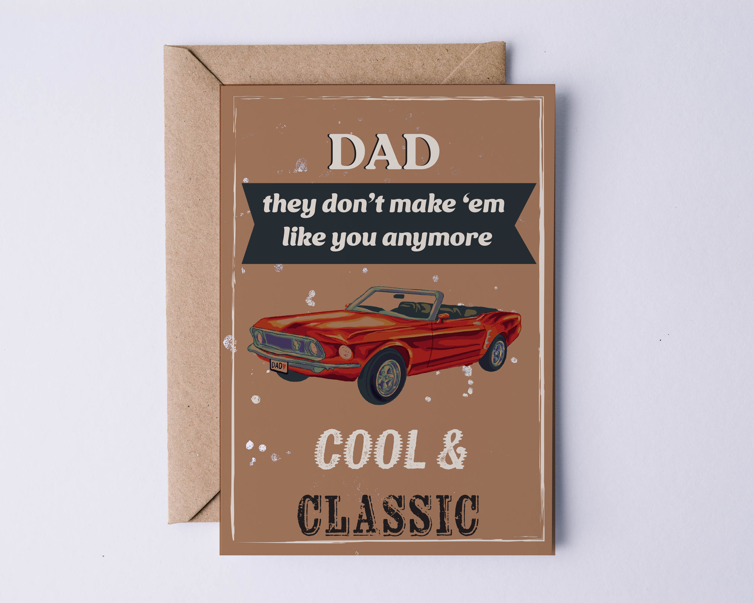 Mustang Father's Day Card — Illustration, Surface Design, and Black ...