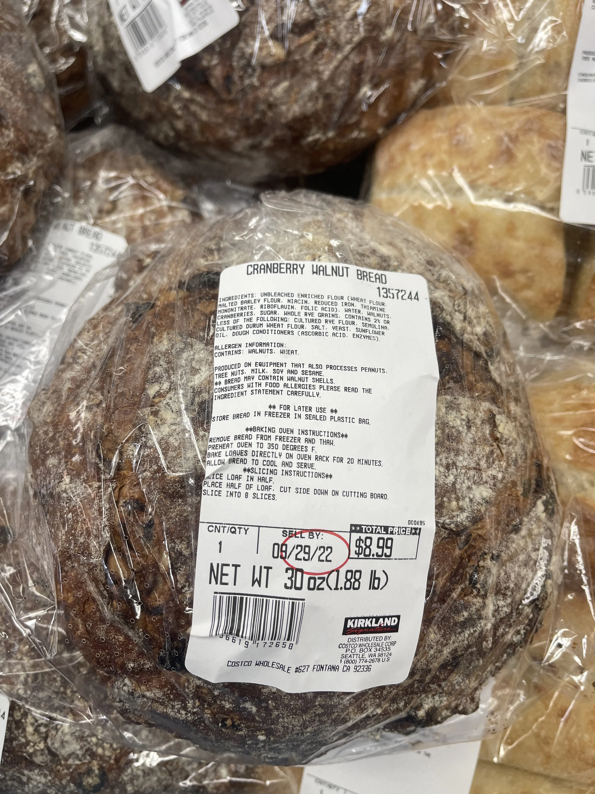 Costco Bakery Cranberry Walnut Bread World Food Traveler