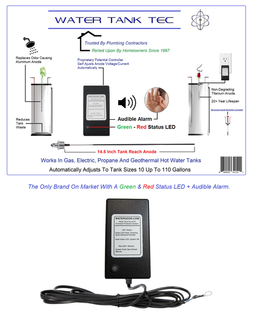 Water Tank Tec. Stops Hot Water Odor and Internal Water Tank Corrosion.