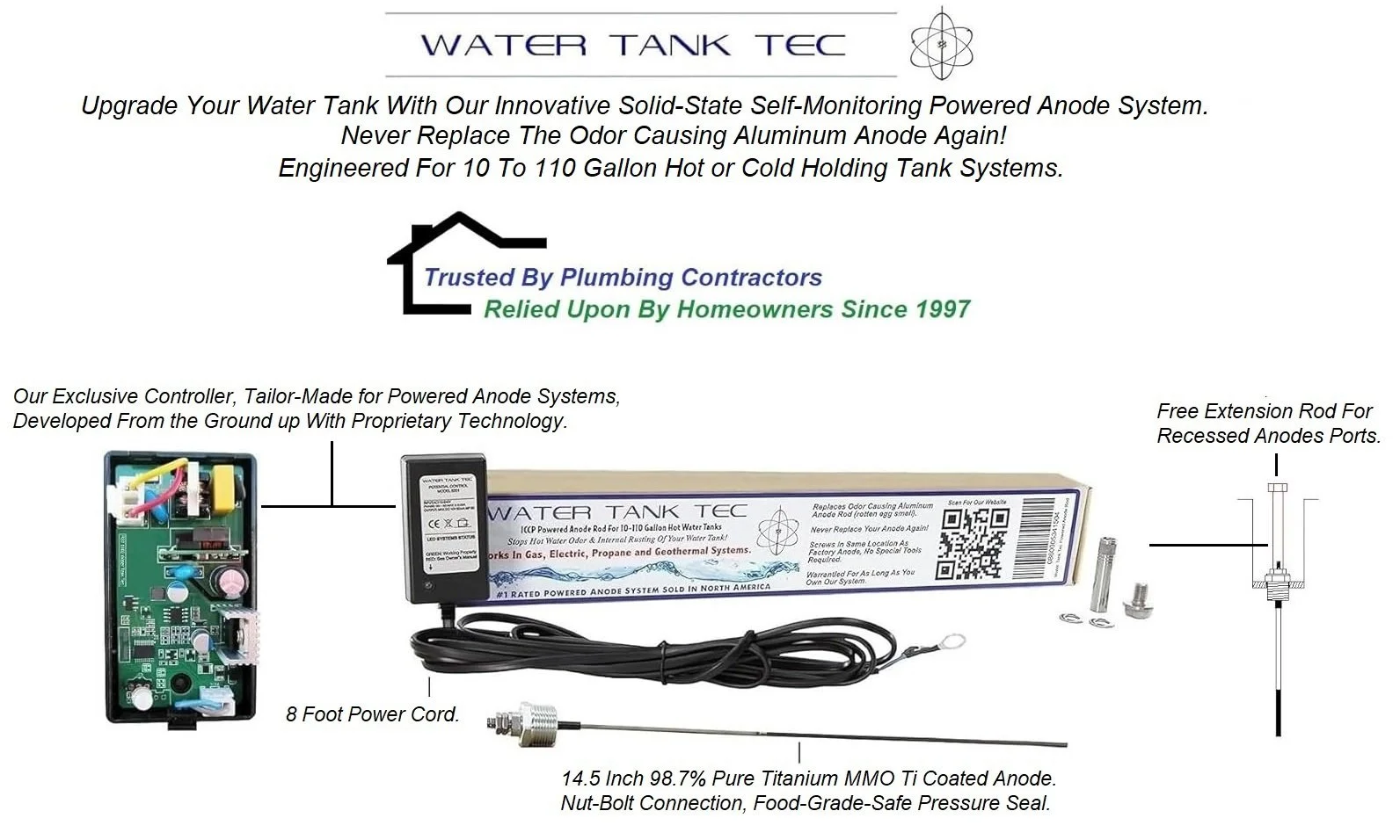 Water Tank Tec. Stops Hot Water Odor and Internal Water Tank Corrosion.