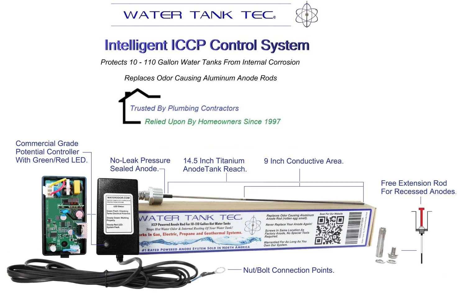 Water Tank Tec. Stops Hot Water Odor and Internal Water Tank Corrosion.