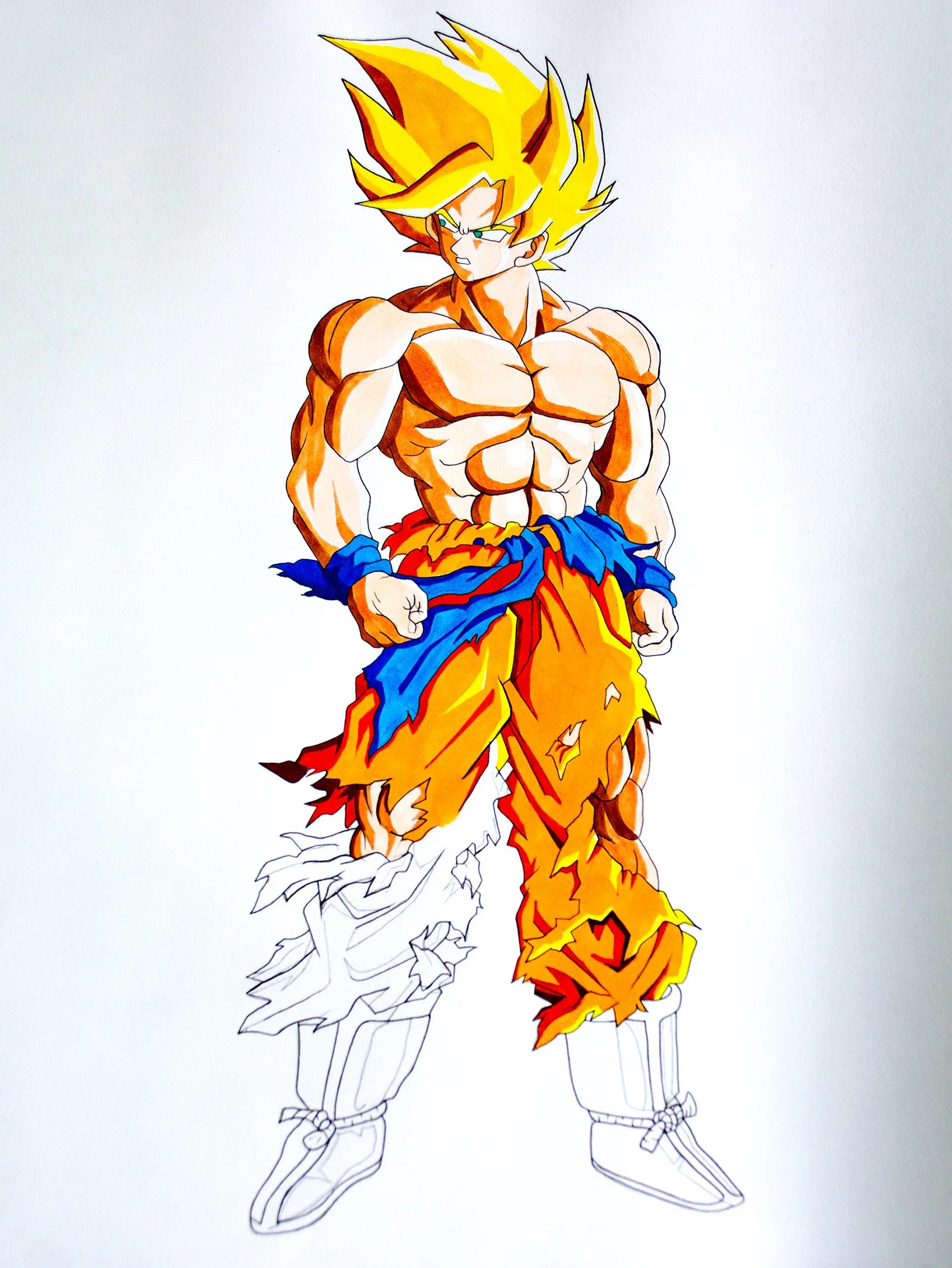 Dragonball Z Goku Artwork In Awesome Ohuhu Bleed Proof Marker Pad — The ...