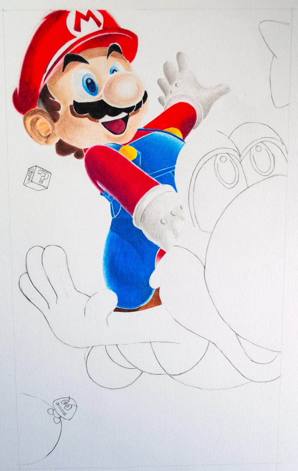 Nintendo Super Mario Artwork Using Faber Castell Black Edition Colored ...