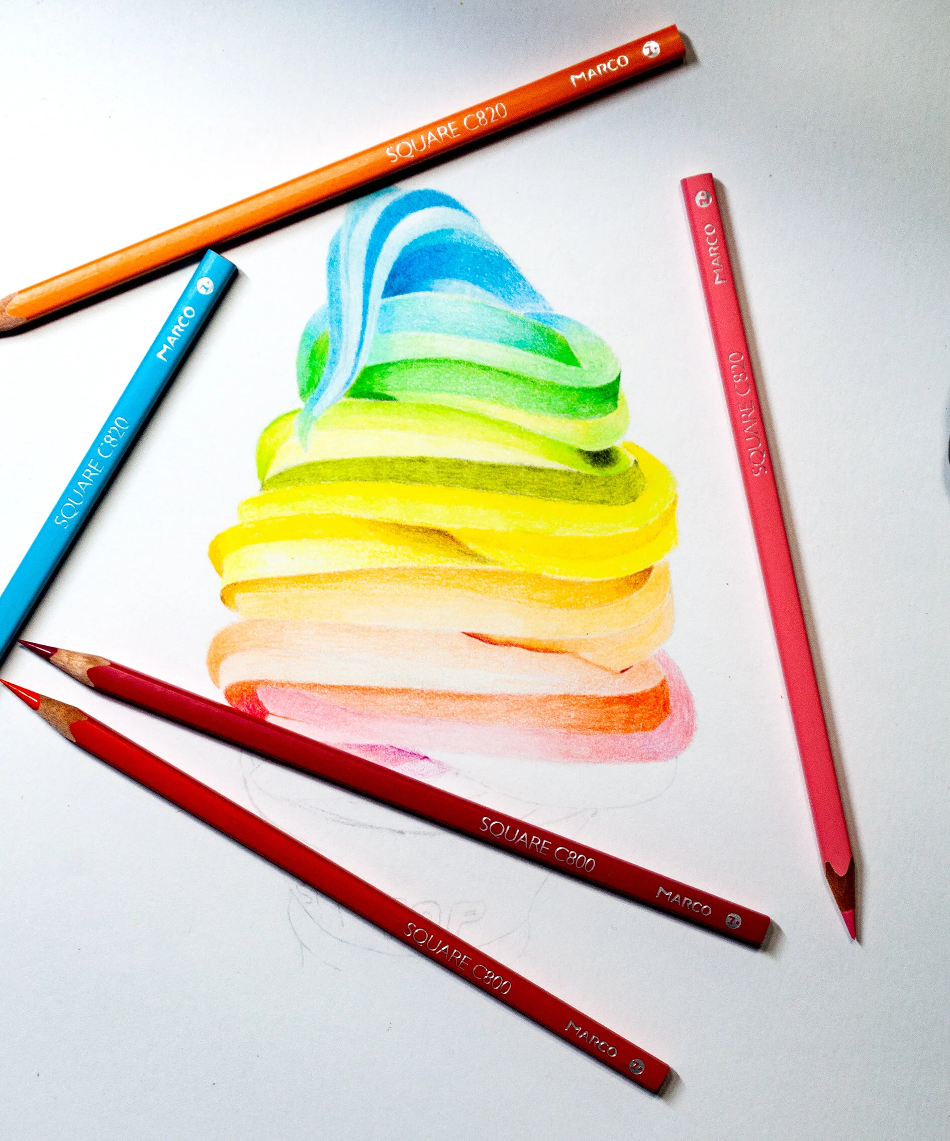 Marco C800 Square Colored Pencil Artwork Demonstration — The Art Gear Guide