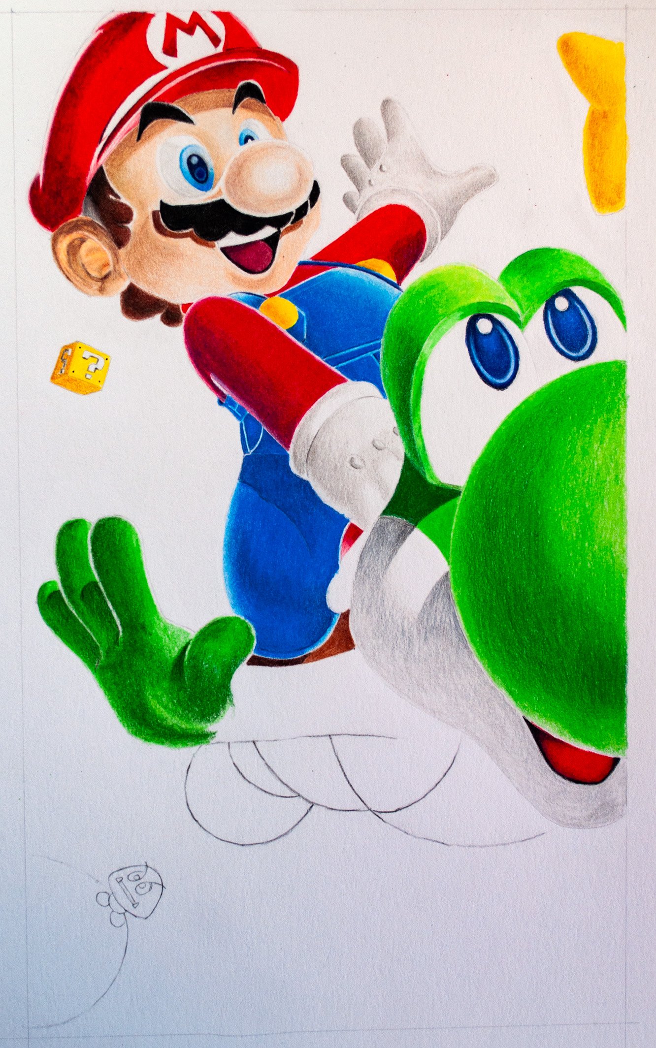 Nintendo Super Mario Artwork Using Faber Castell Black Edition Colored ...