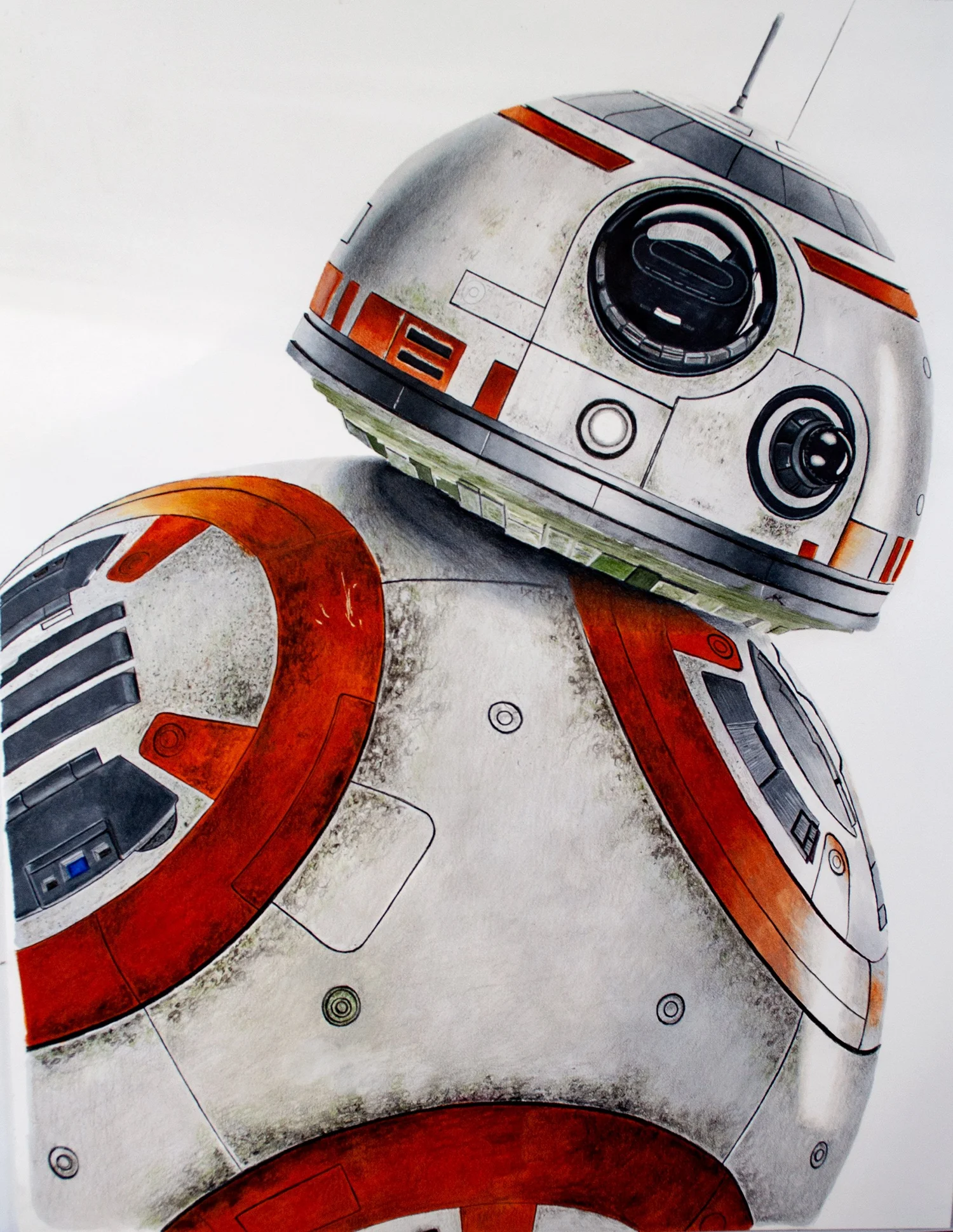 Drawing BB8 From Star Wars With COPIC and Colored Pencils — The Art ...