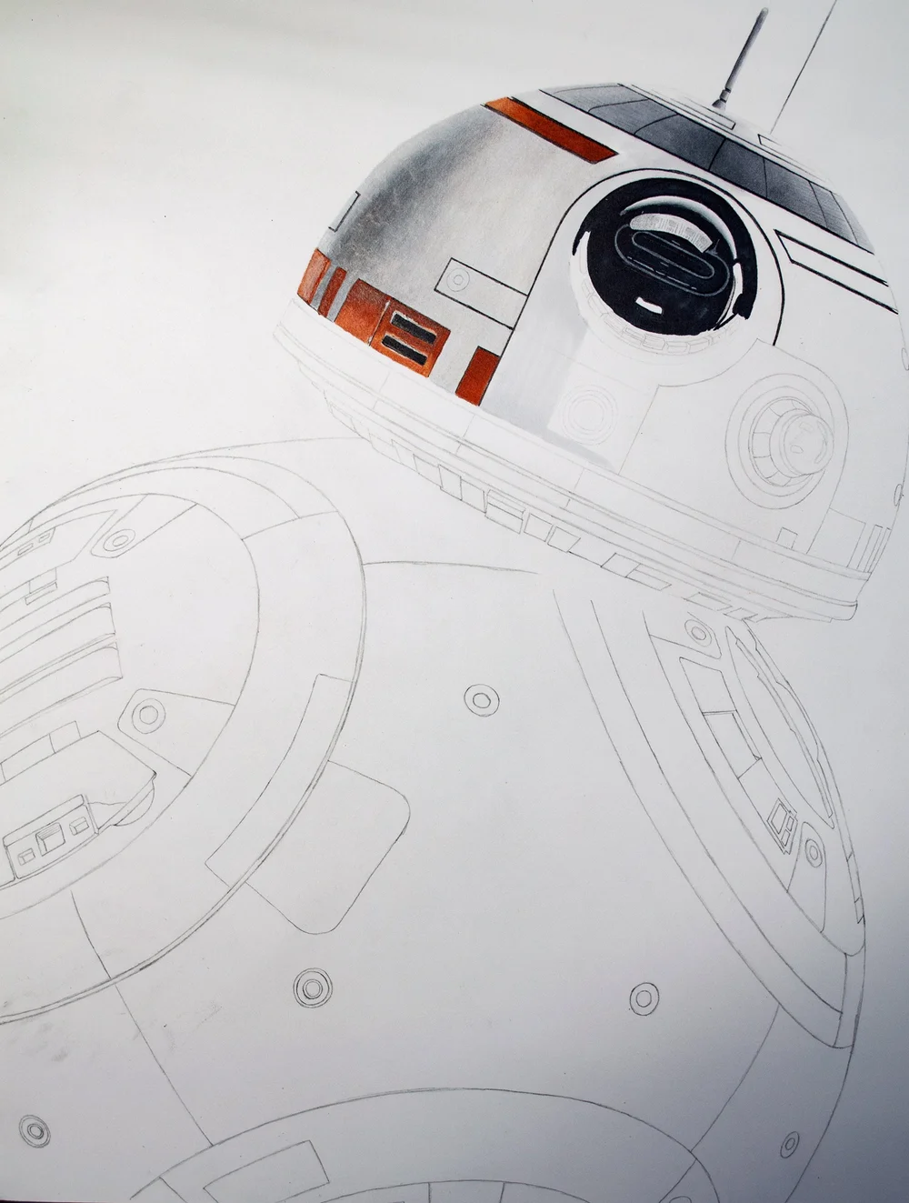 Drawing BB8 From Star Wars With COPIC and Colored Pencils — The Art ...