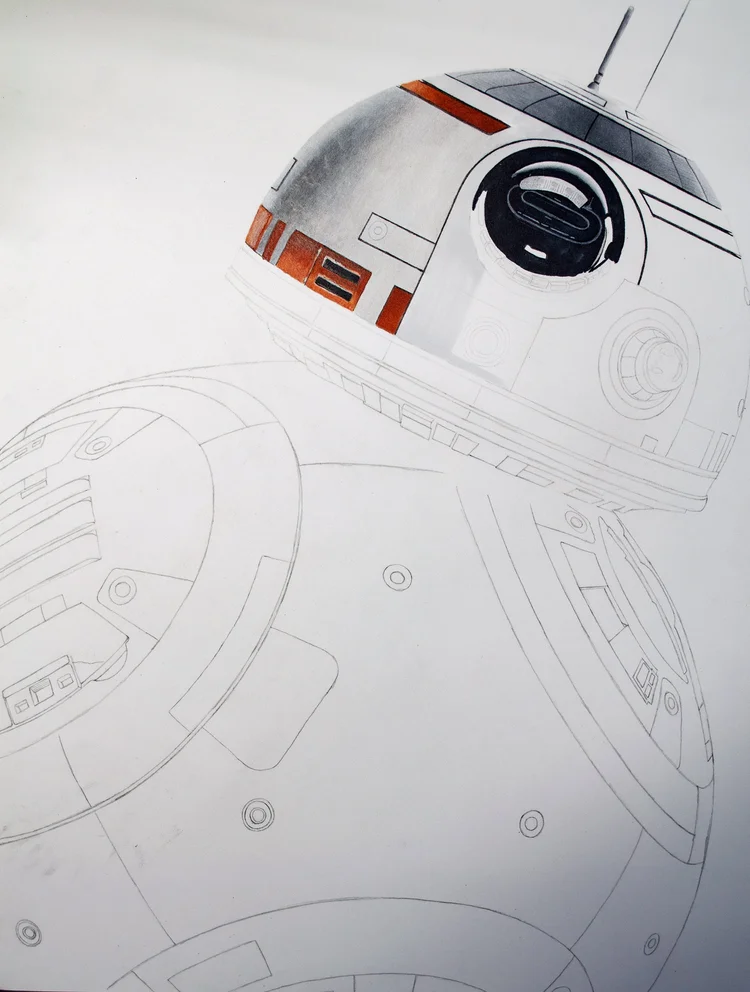 Drawing BB8 From Star Wars With COPIC and Colored Pencils — The Art ...