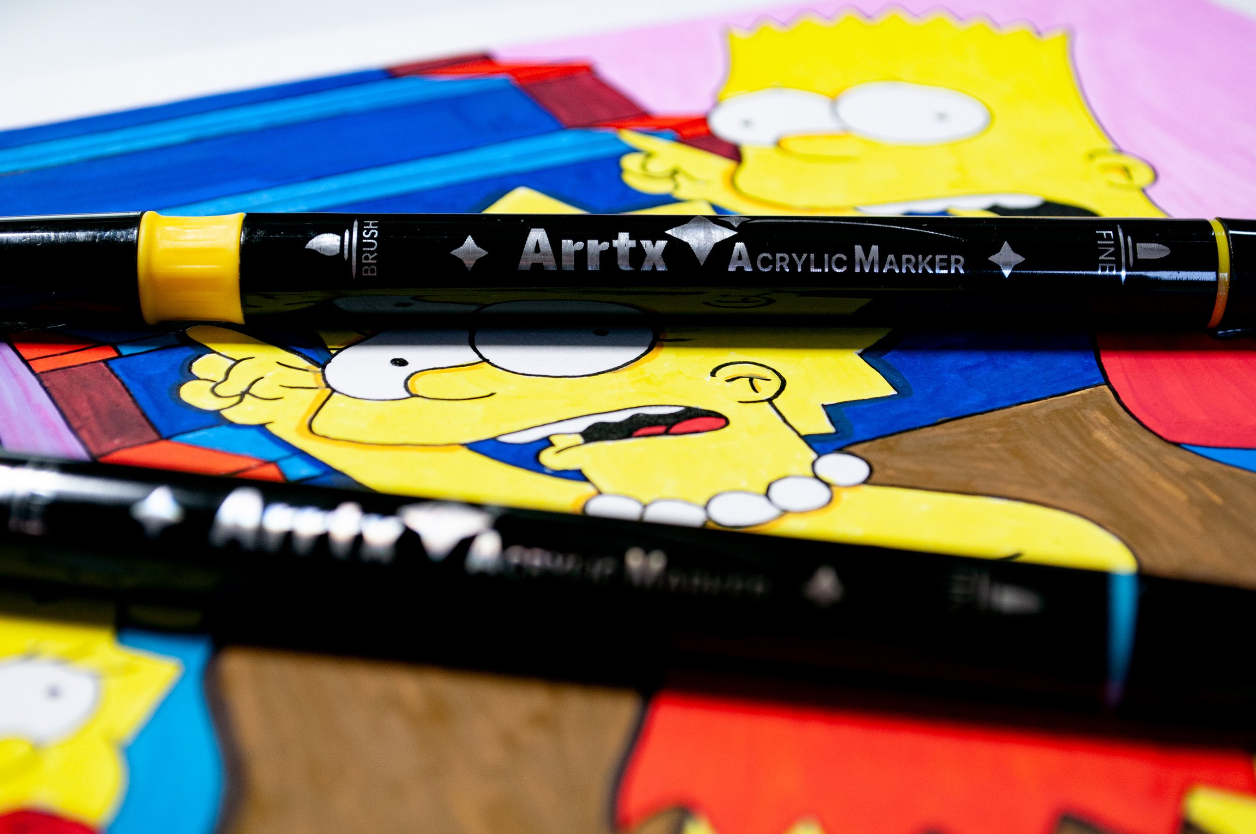 Simpson Artwork Using Arrtx AcrylicMarker Pens — The Art Gear Guide