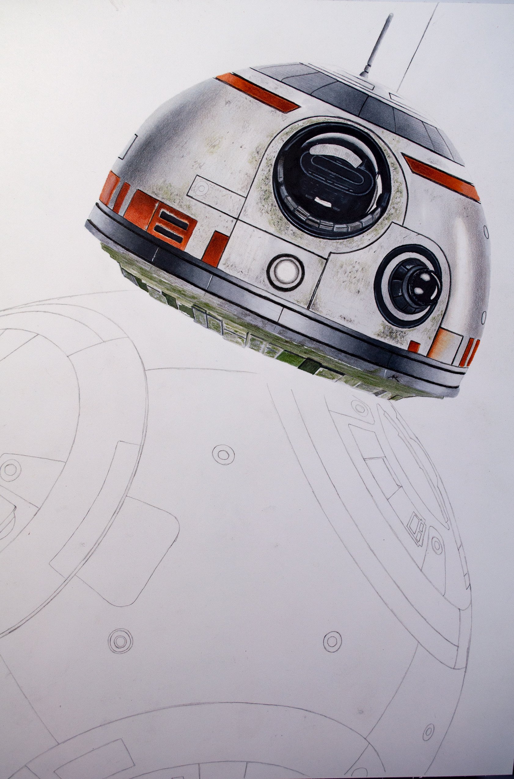 Drawing BB8 From Star Wars With COPIC and Colored Pencils — The Art ...
