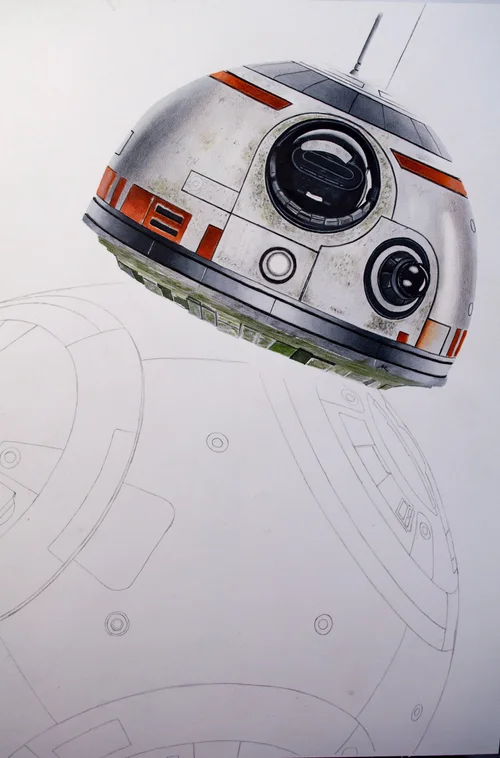 Drawing BB8 From Star Wars With COPIC and Colored Pencils — The Art ...
