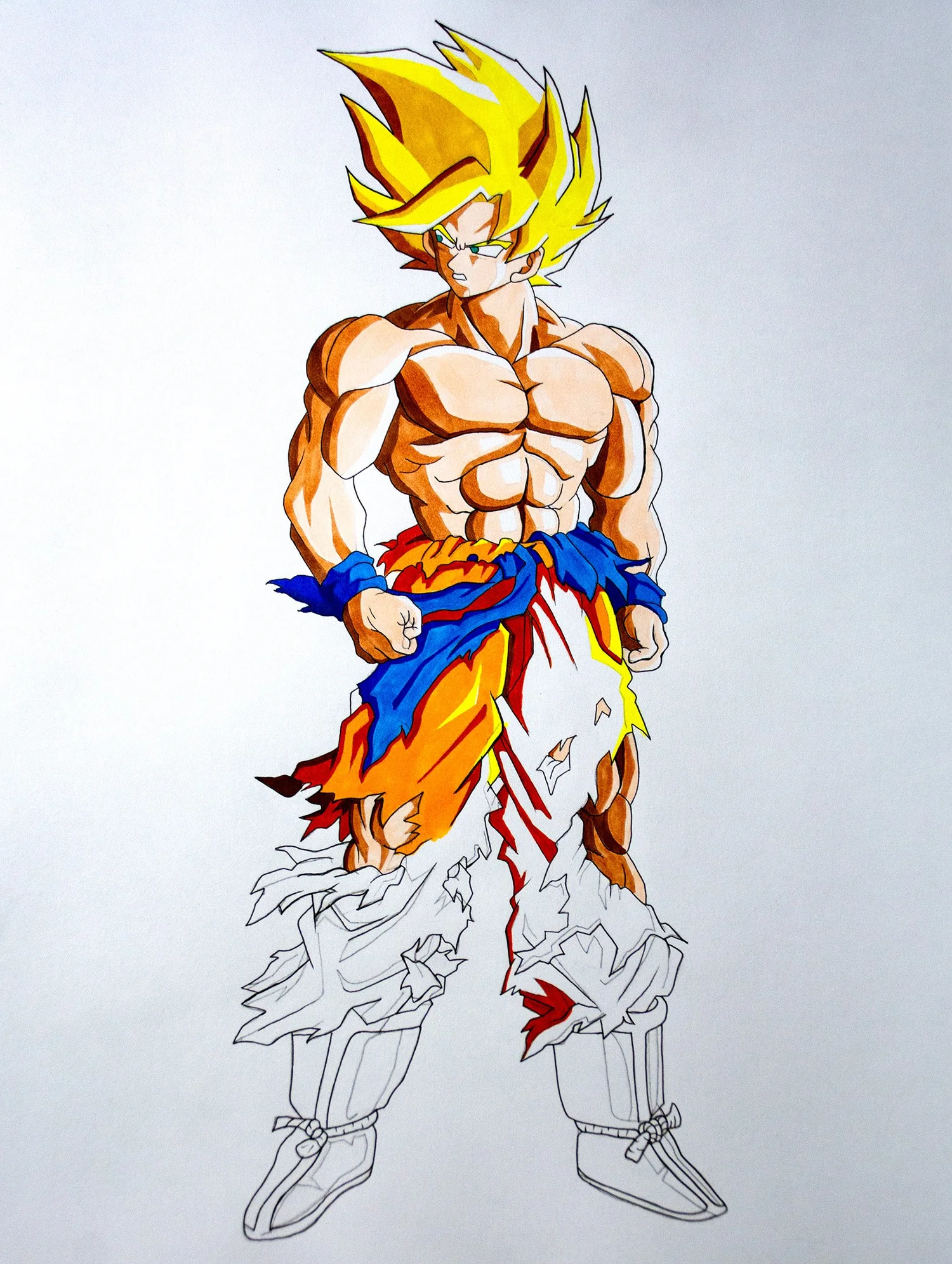 Dragonball Z Goku Artwork In Awesome Ohuhu Bleed Proof Marker Pad — The ...