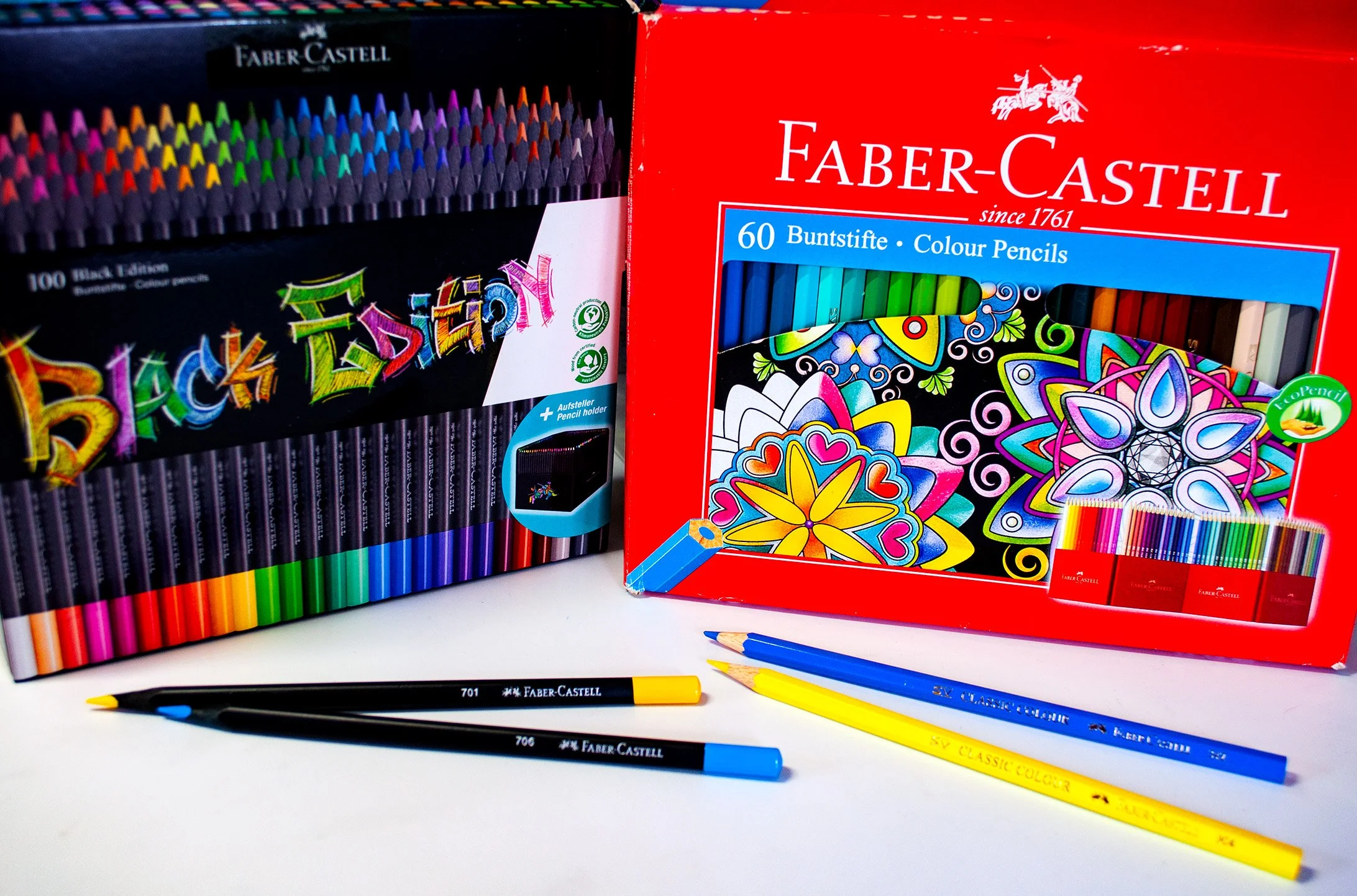 Faber Castell Black Edition Vs Faber Castell Classic Red Colored ...