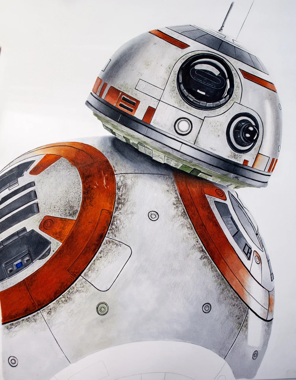 Drawing BB8 From Star Wars With COPIC and Colored Pencils — The Art ...