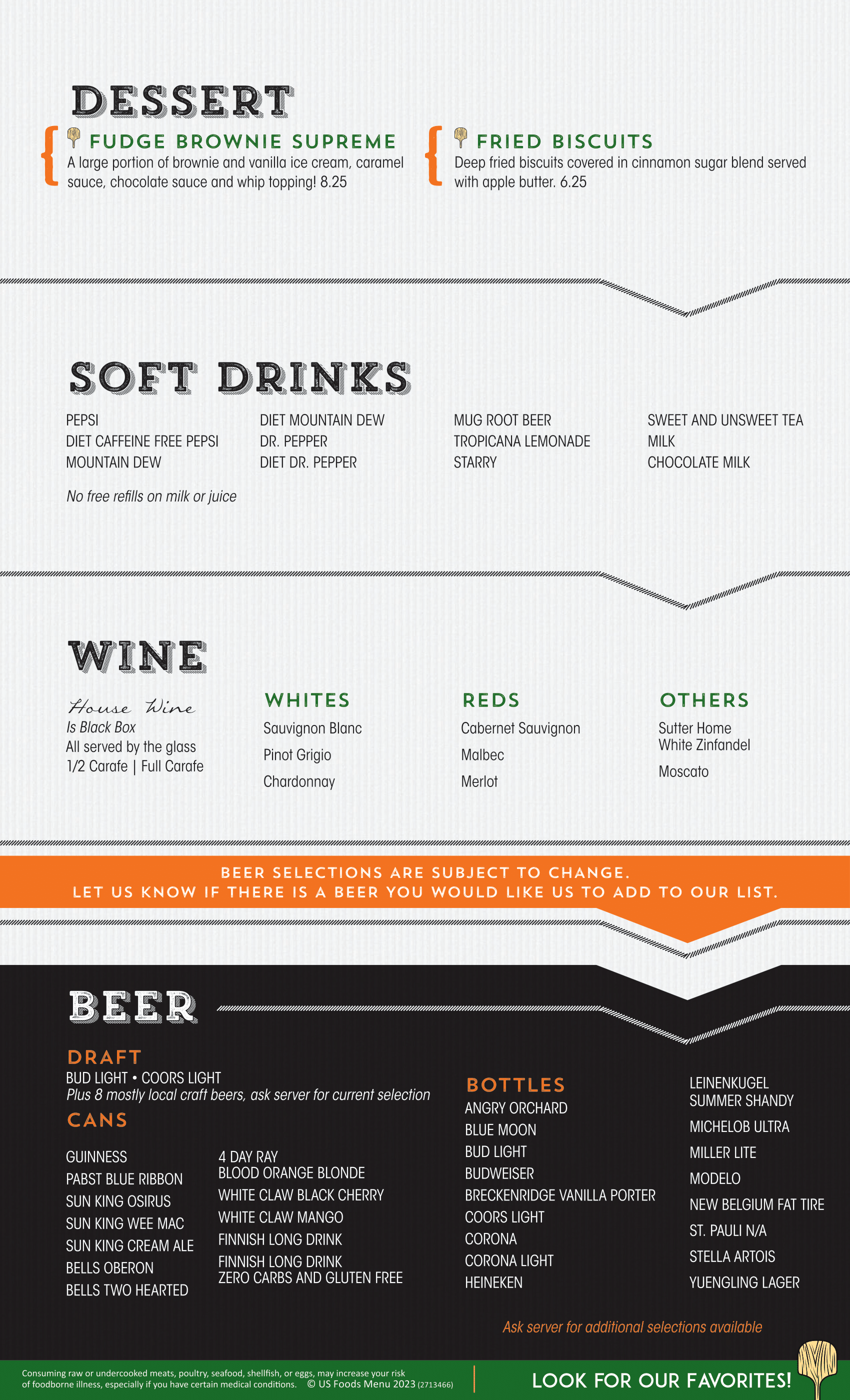 Menu — Main Street Grille