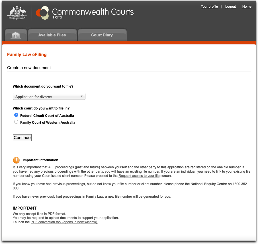 2. Application for Divorce — The Law Project
