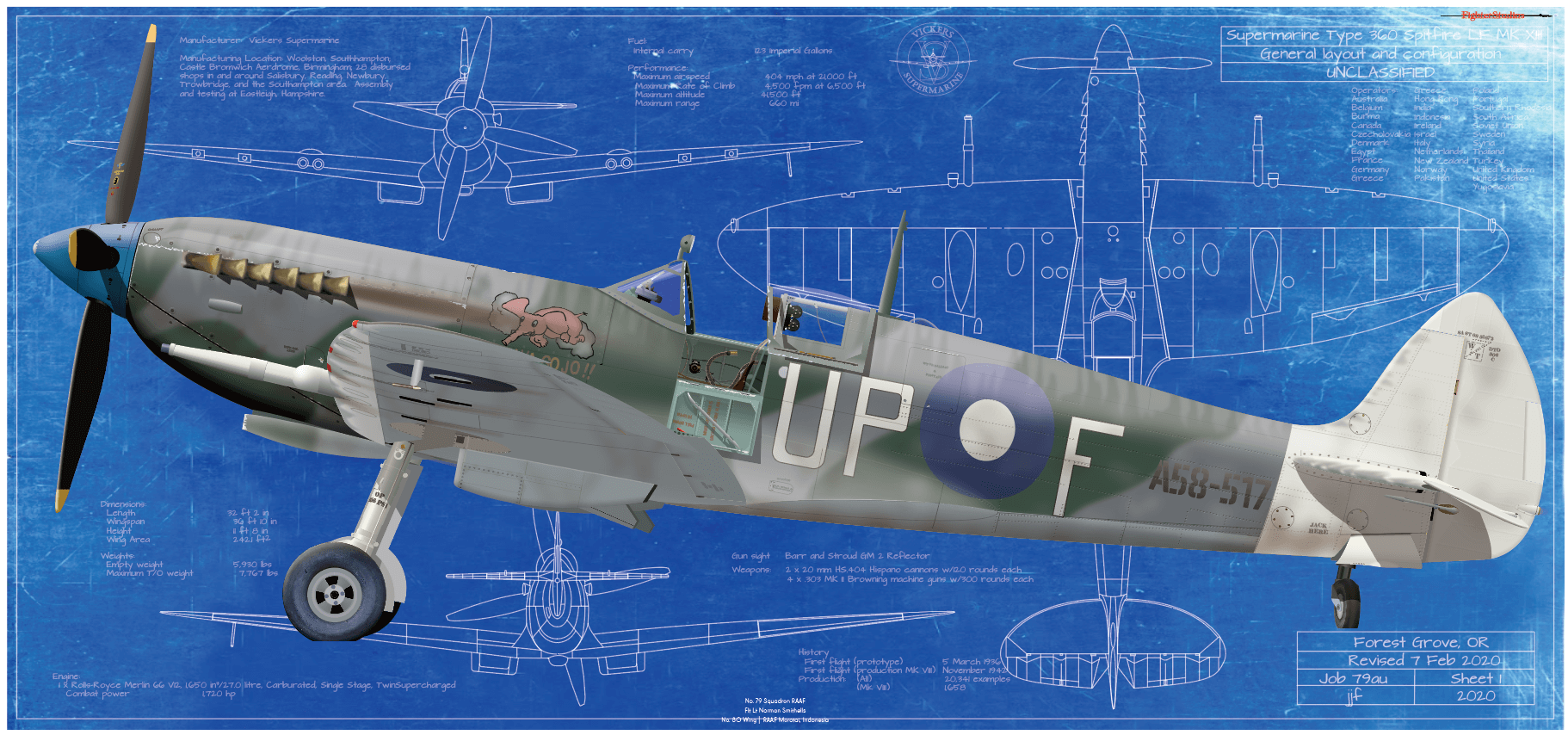 Spitfire CMYK aircraft print Prints Art & Collectibles Digital Prints ...