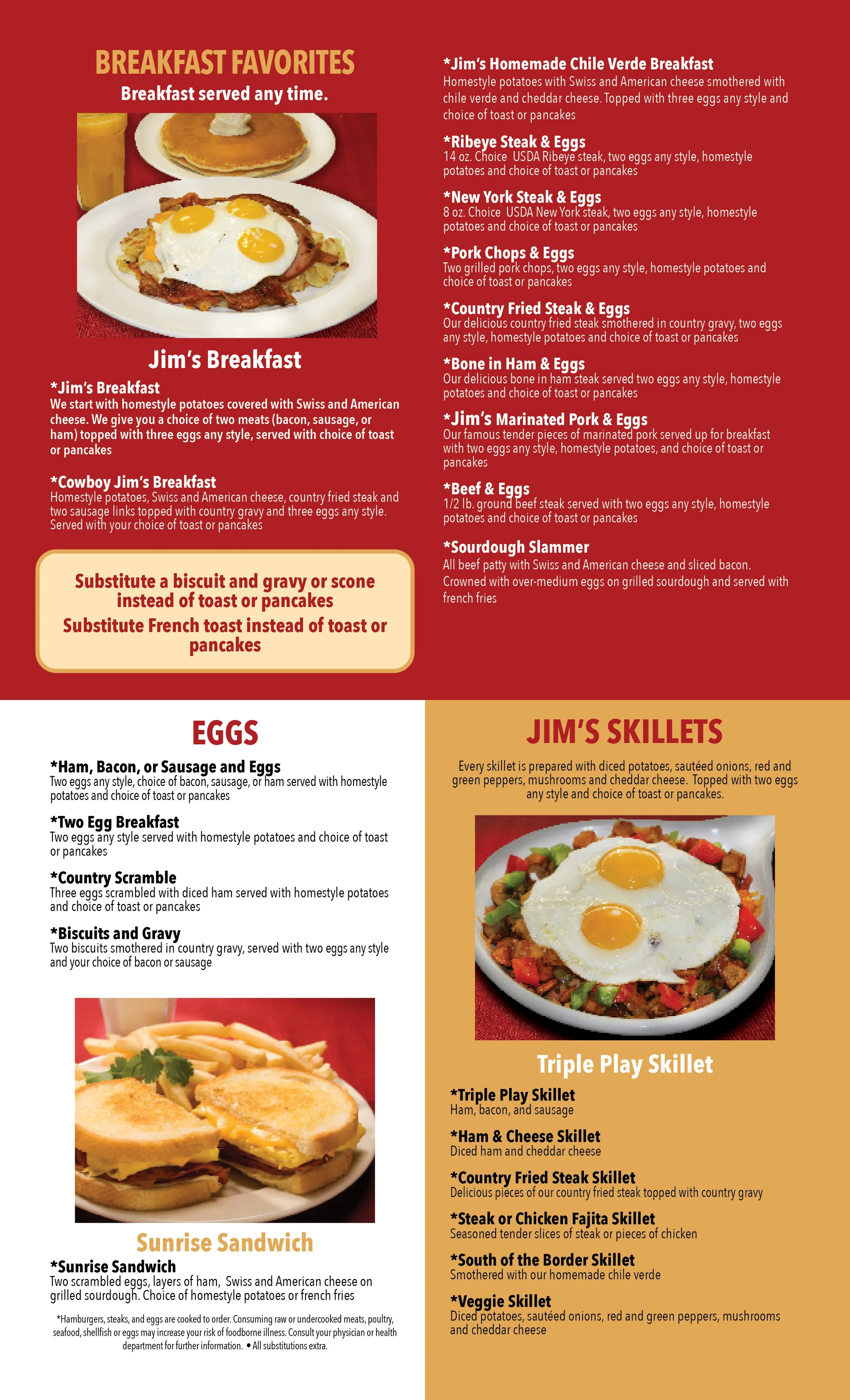 Breakfast — Jim's Family Restaurant