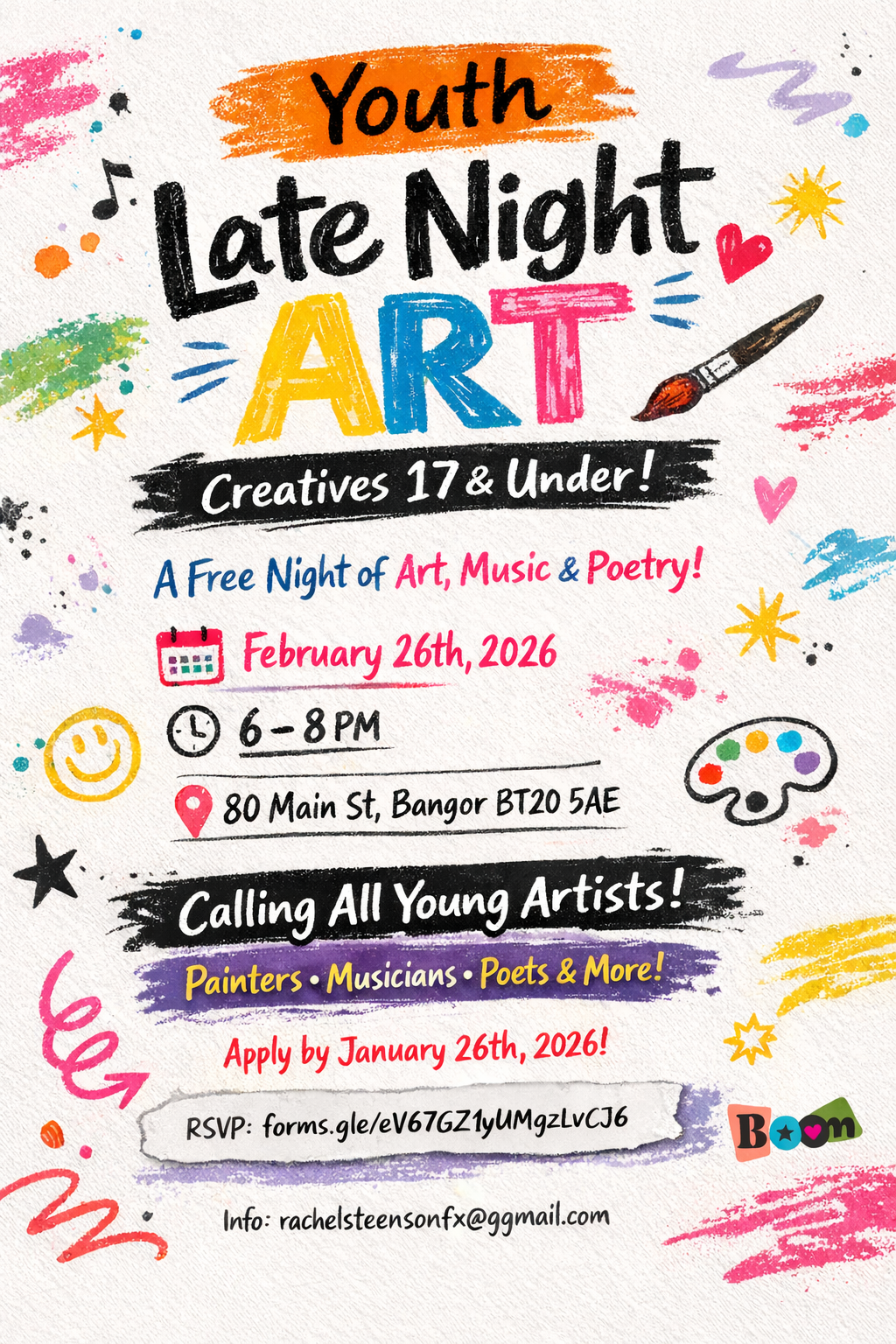 Youth Late Night Art Bangor @ Boom - February — Boom Studios