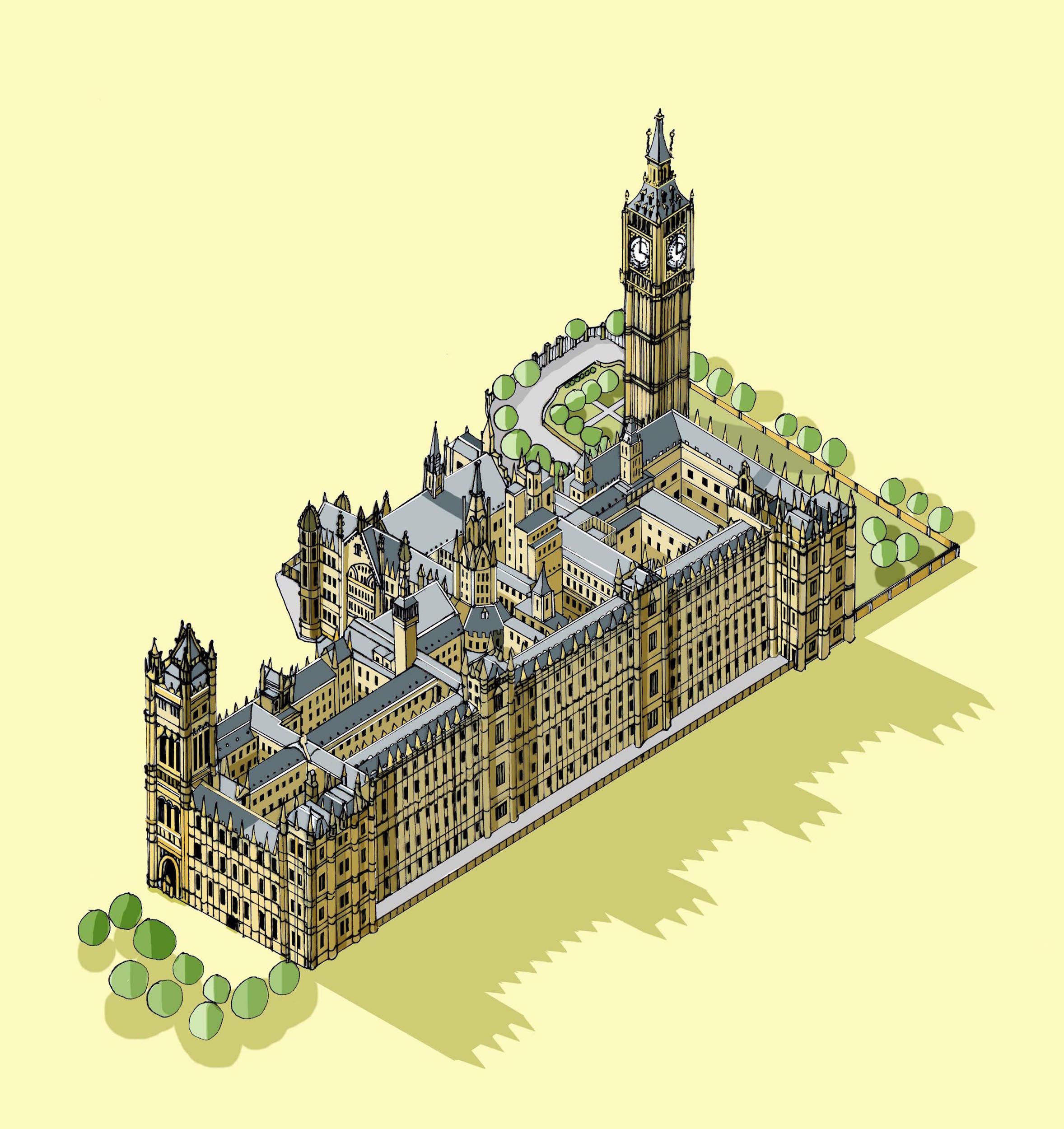 Katherine Baxter | Illustrated Maps-Houses of Parliament