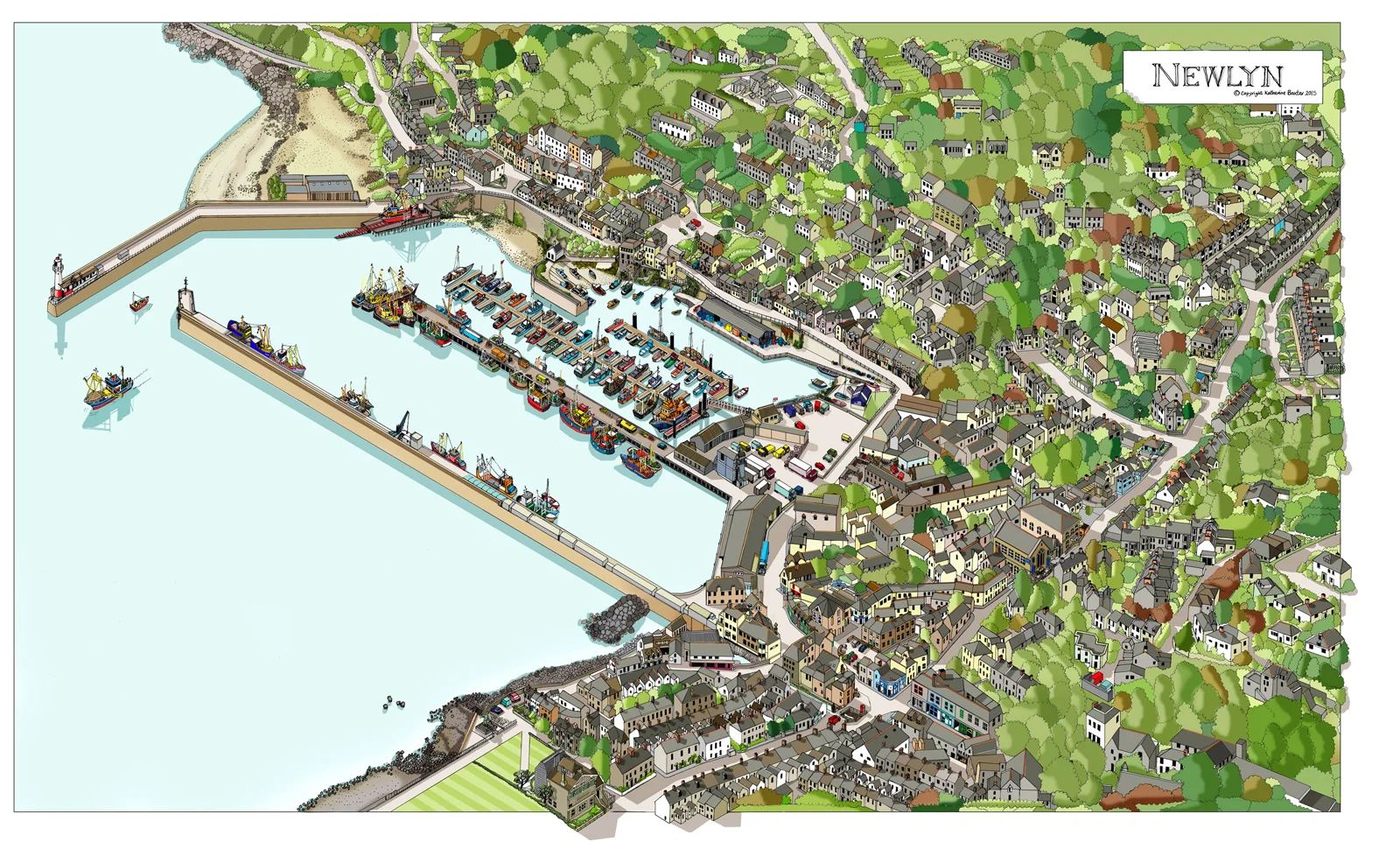 Katherine Baxter | Illustrated Maps-Newlyn