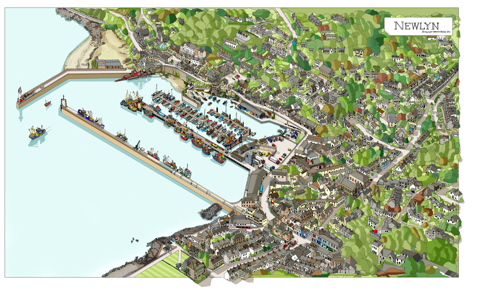 Katherine Baxter | Illustrated Maps-Newlyn