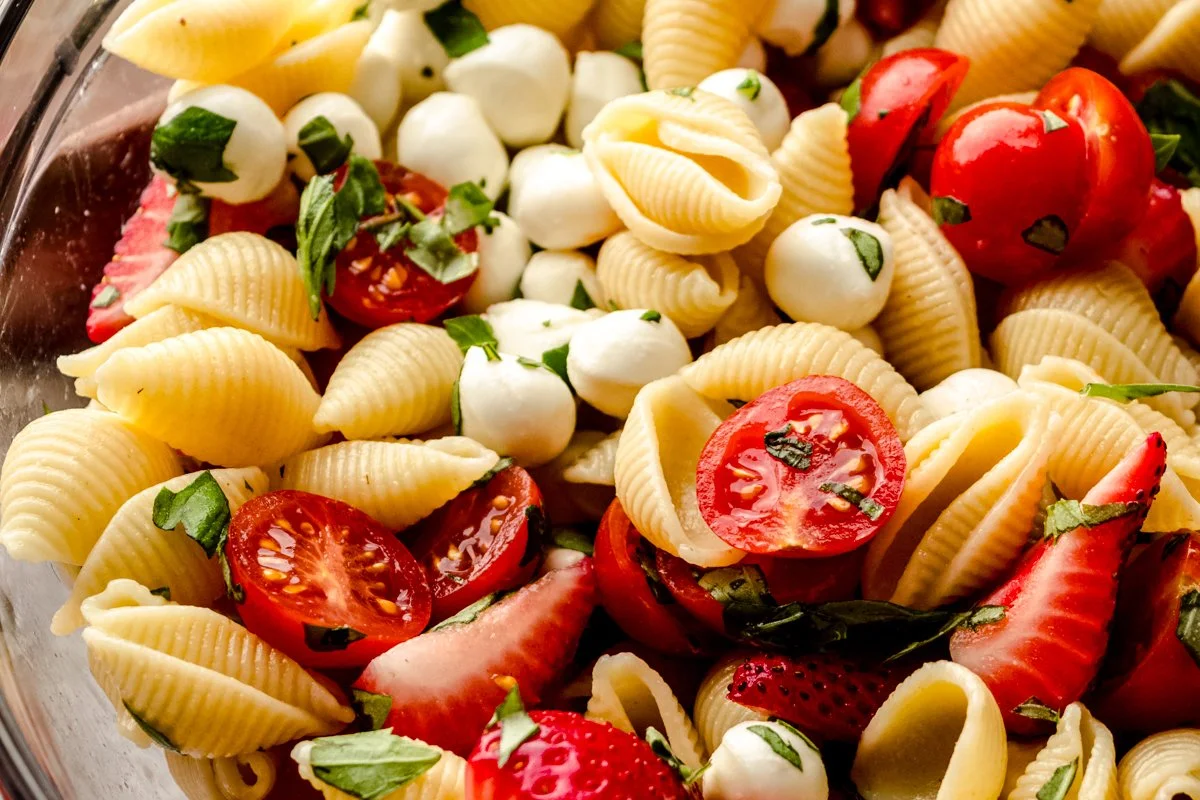 Strawberry Caprese Pasta Salad — Bushel and Berry®