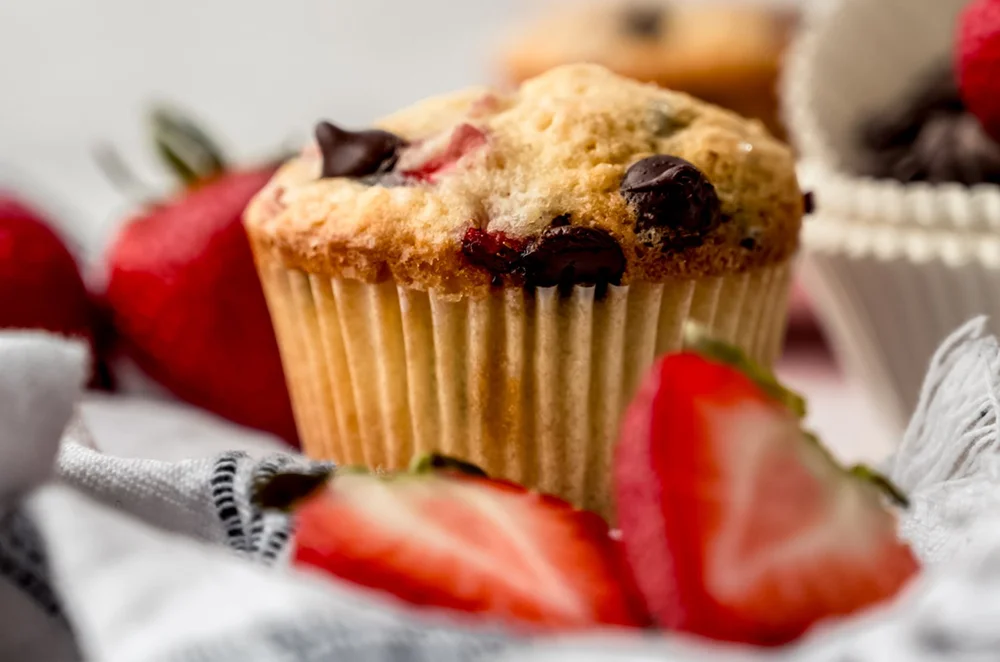 Strawberry Chocolate Chip Muffin Recipe — Bushel and Berry®